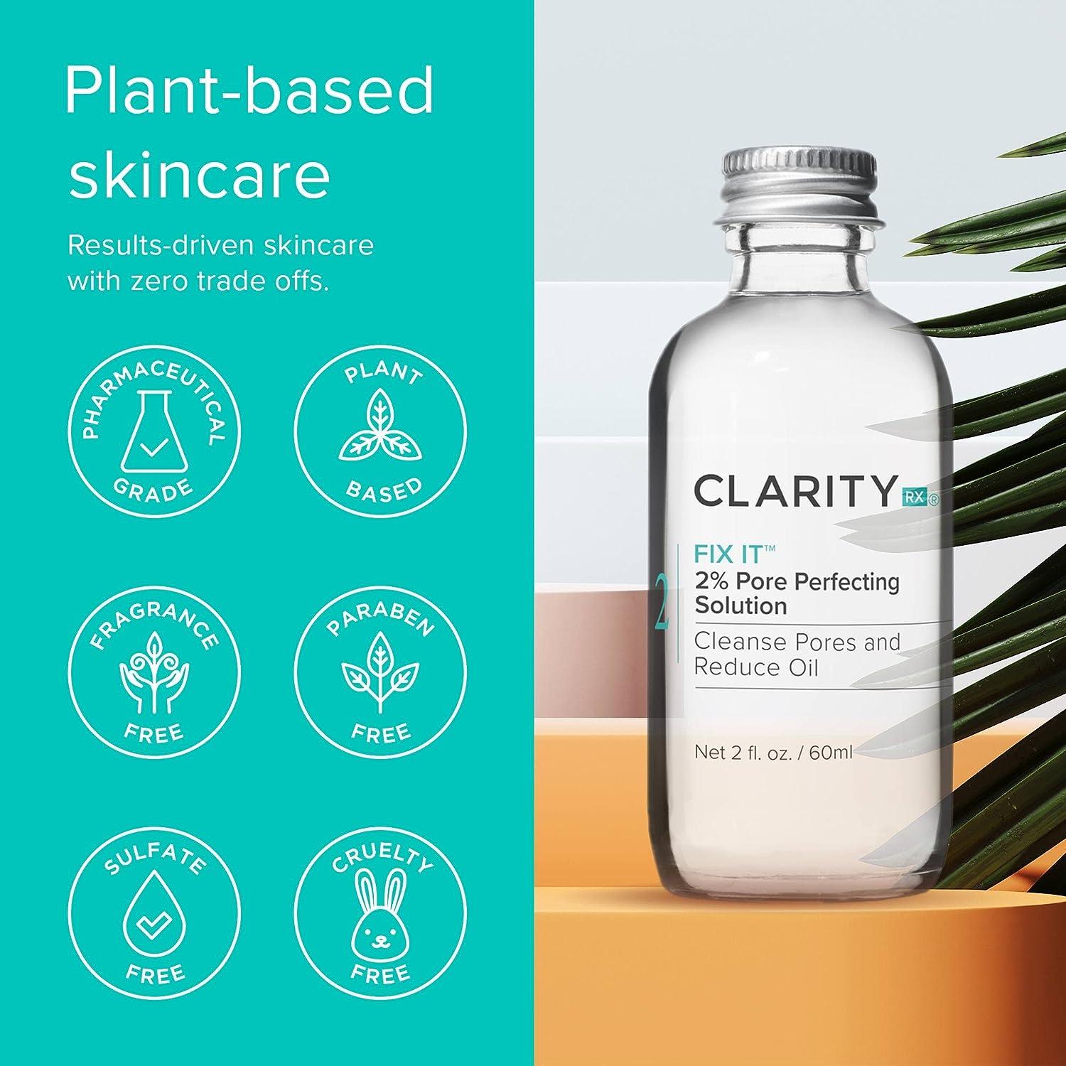 ClarityRx Fix It 2% Salicylic Acid Pore Perfecting Solution - Natural ...