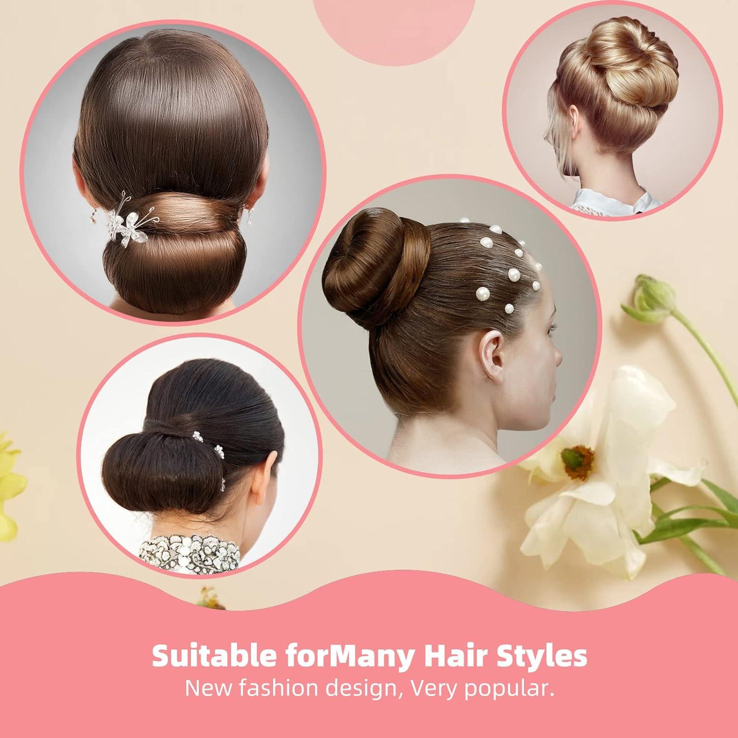 2 Pack Hair Bun Maker Foam Sponge Buns - Black & Coffee | Strong ...