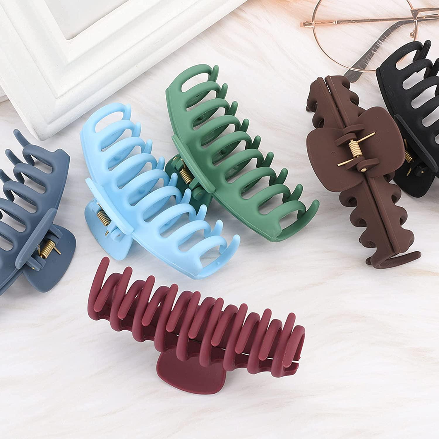 12 Pack Large Hair Claw Clips for Women - Matte Banana Clips for Strong ...