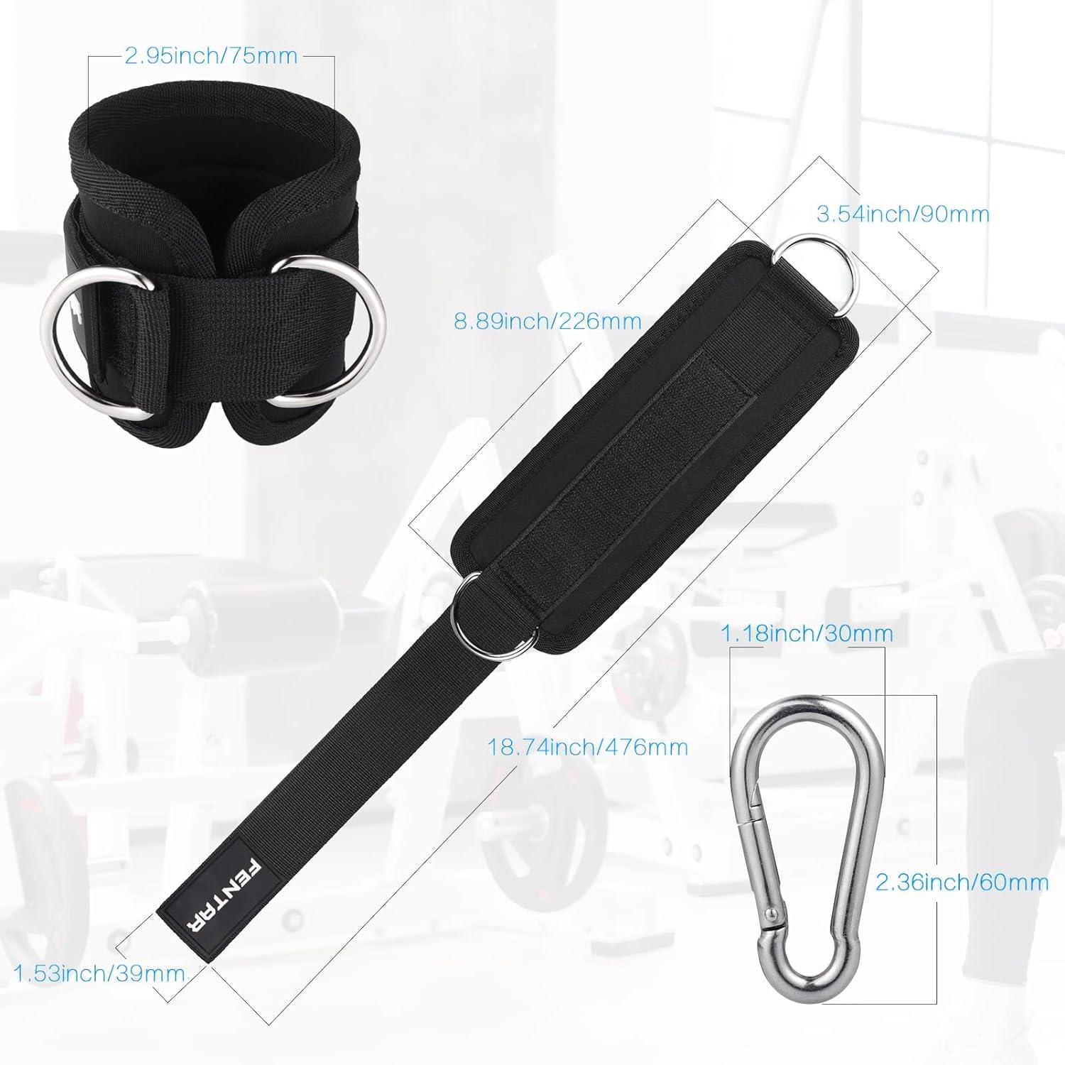 Foot Loops Cable Training Set - 2 Pieces with D-Rings & Carabiners ...