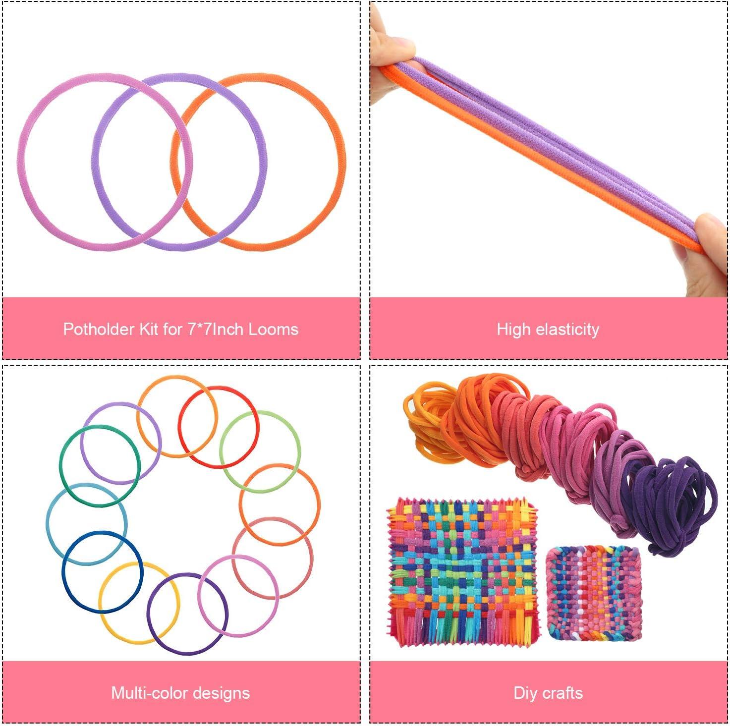 12 Colors Potholder Loops Weaving Craft Kit - 192 Pieces, Compatible ...
