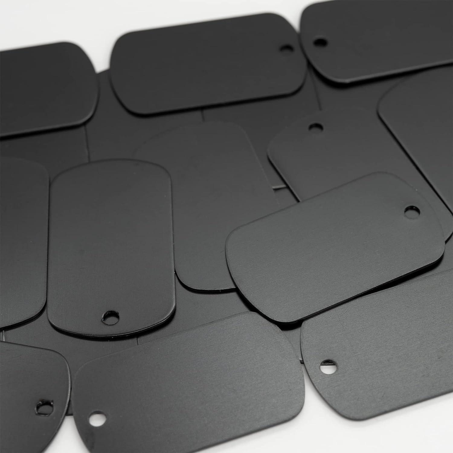 StayMax Aluminum Blank Tags 25 Pack (Black) - Stamping Blanks for ...