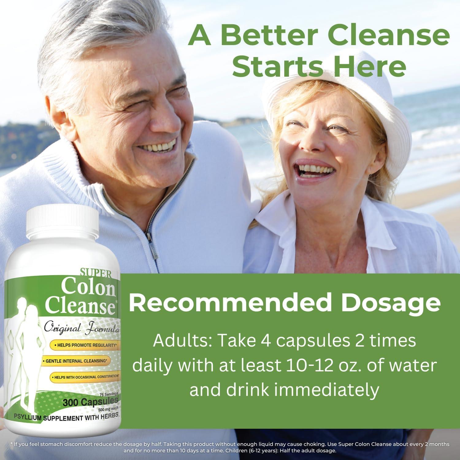 Health Plus Super Colon Cleanse - 300 Capsules for Digestive Support ...