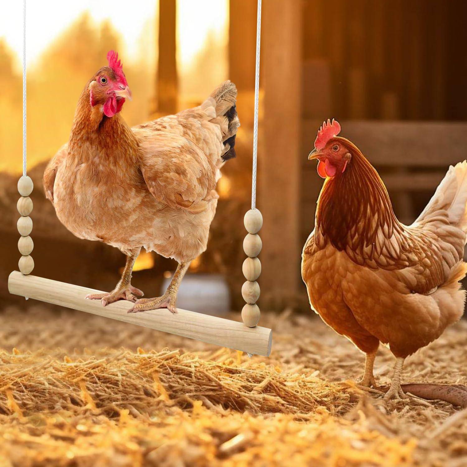 MEISH Chicken Swing Wooden Toys Chicken Hanging Swings Toys Climbing ...