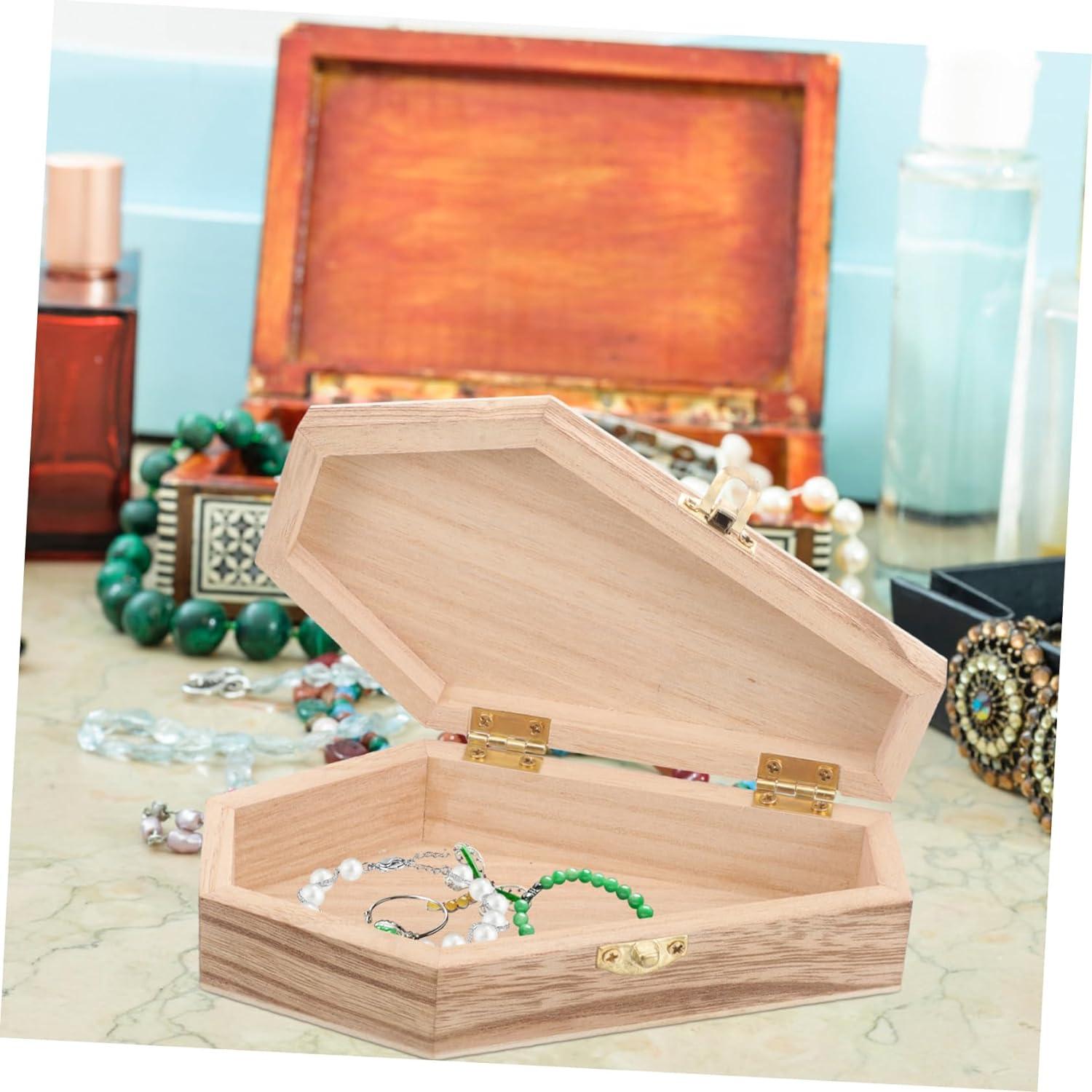 minkissy Box Wood Funeral Dollhouse Coffin Decor Coffins and Caskets ...