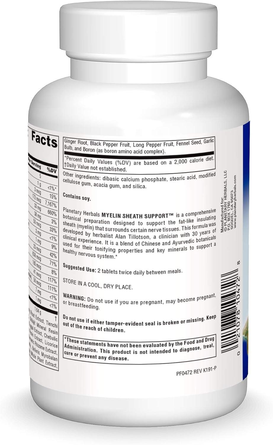 Planetary Herbals Myelin Sheath Support 820mg - Nervous System Support ...