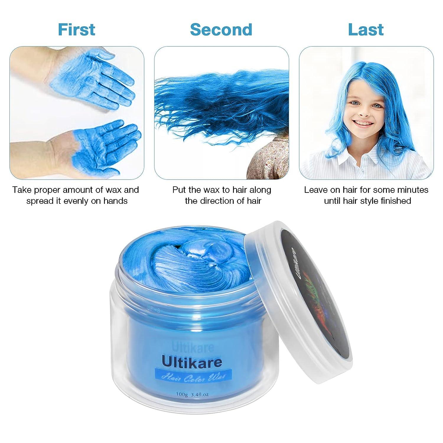 Ultikare Blue Temporary Hair Color Wax for Kids - 3.4 Fl Oz - Perfect ...