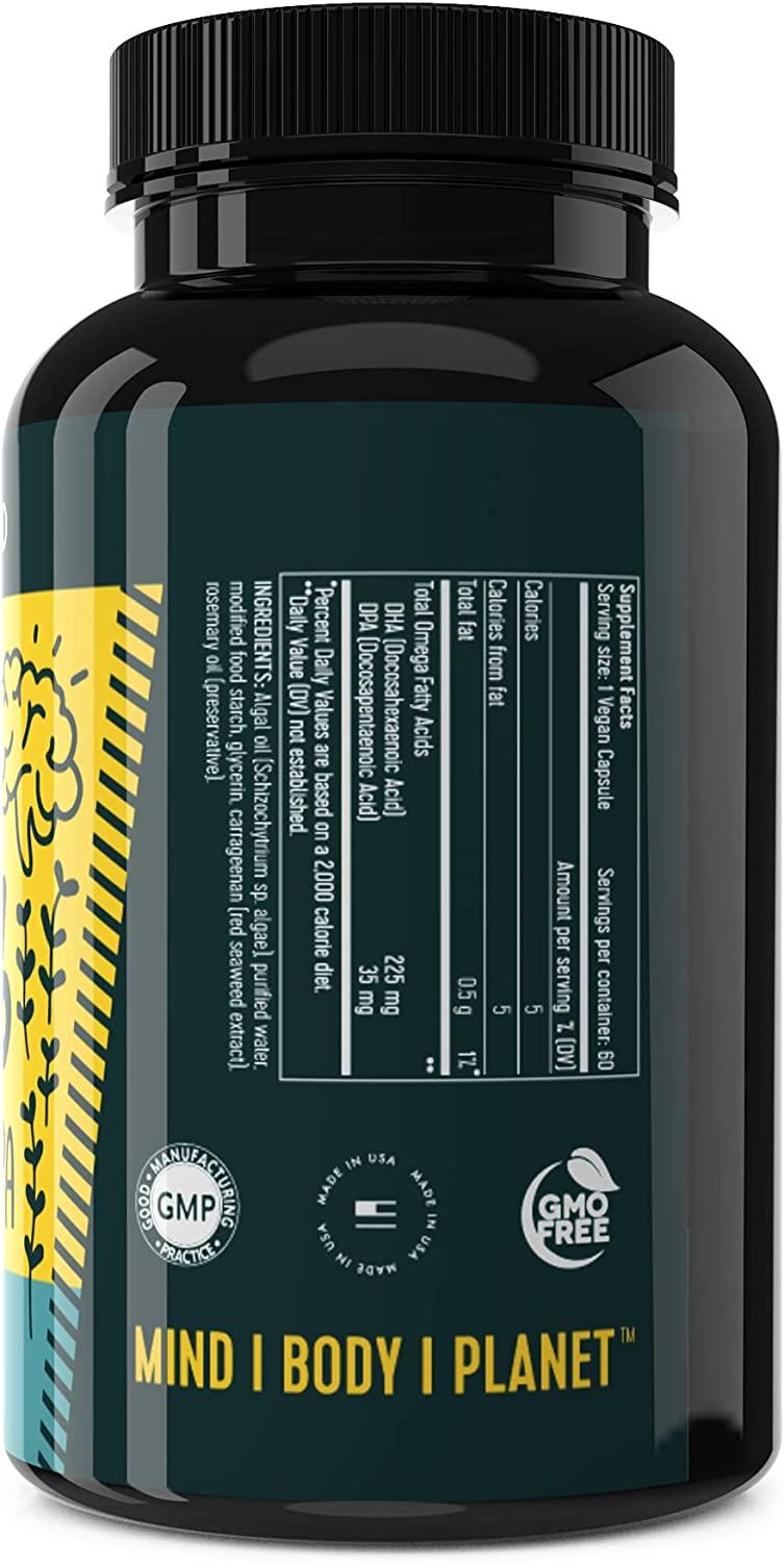 Freshfield Vegan Omega 3 DHA Supplement - Premium Algae Oil - 2 Month ...