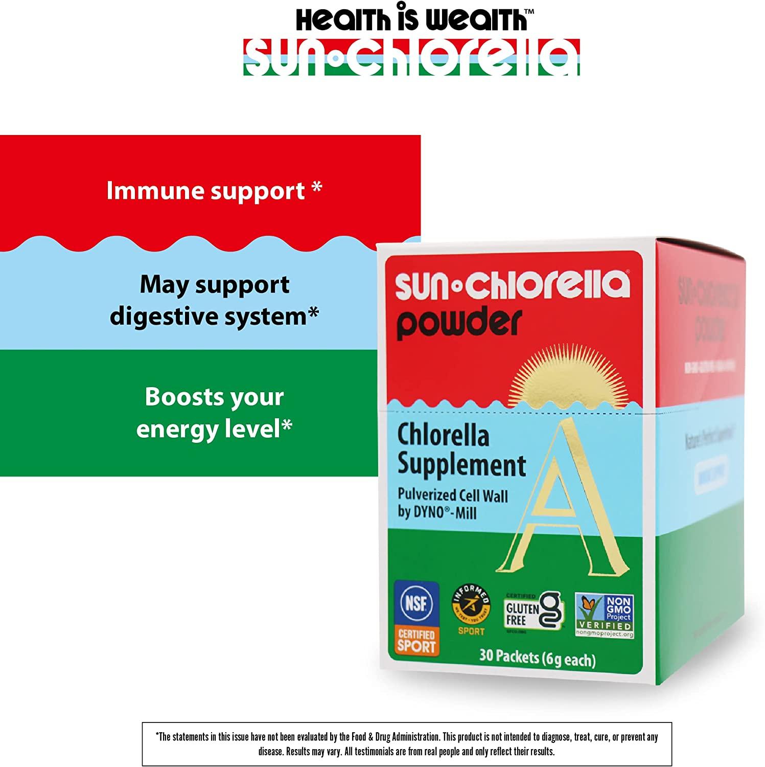 Sun Chlorella Powder - Green Algae Superfood for Immunity, Gut Health ...