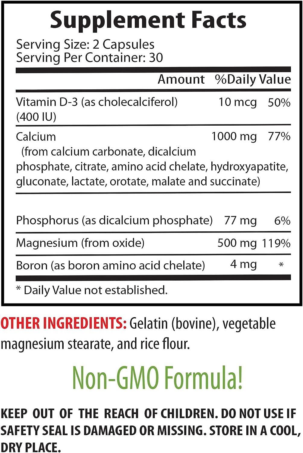 Bone and Joint Vitamins with Calcium, Magnesium, Phosphorus, Vitamin D ...