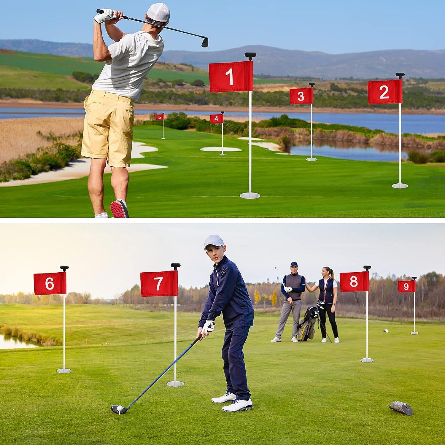 9 Pcs Numbered Golf Flag Set | Nylon Putting Green Flags 1-9 | 8.9 x 5. ...