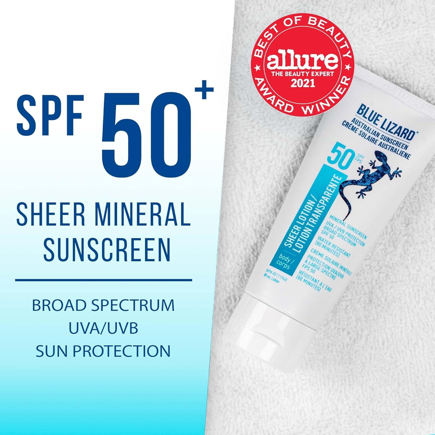 Blue Lizard Sheer Sunscreen Lotion SPF 50+ for Body | Buy Now with ...
