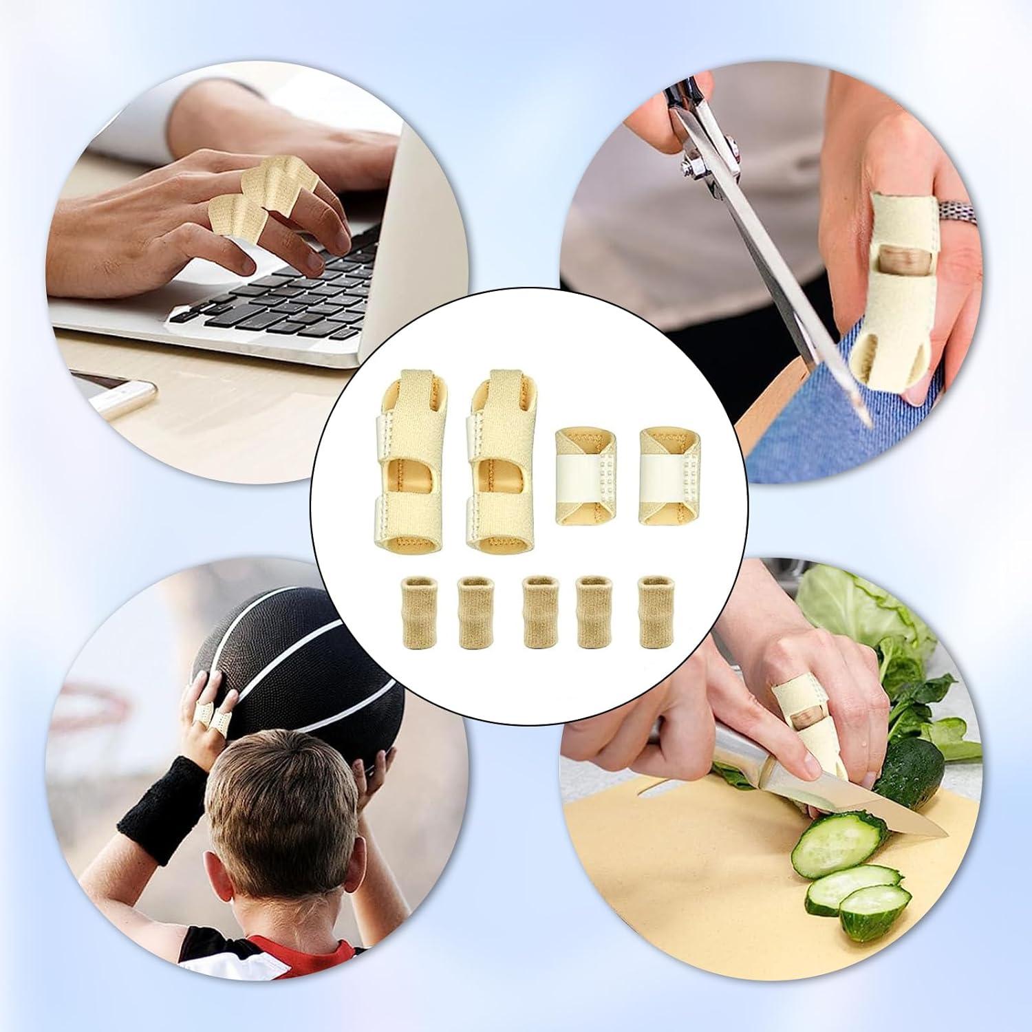 Jingegergome 4PC Trigger Finger Splint & 5PC Finger Brace | Adjustable ...