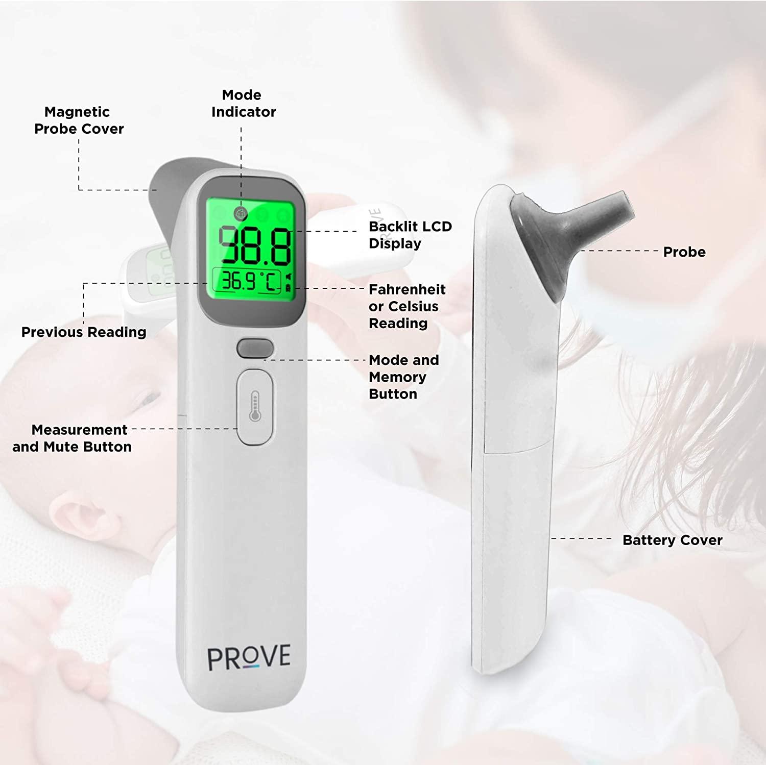 Prove 4-in-1 Multifunction Infrared Thermometer | Color Changing Fever ...