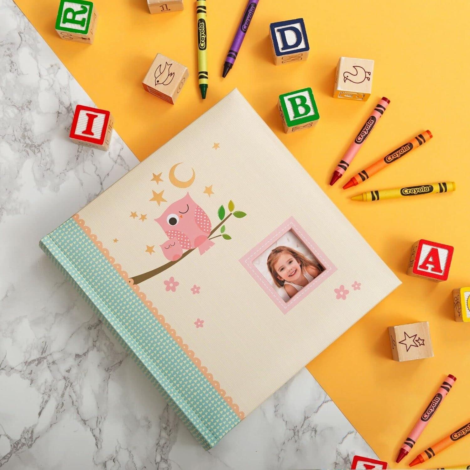 Personalized Pink Sleepy Owl Photo Album for Kids - 200 Photos 6x4 Inch ...