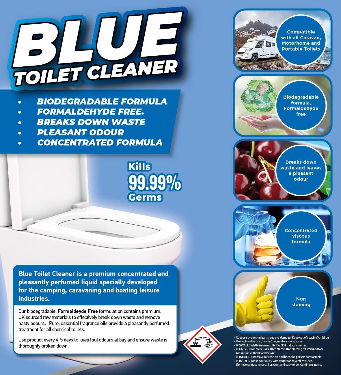 Flow 25 Litre Blue Chemical Motorhome & Caravan WC Toilet Cleaner Fluid ...