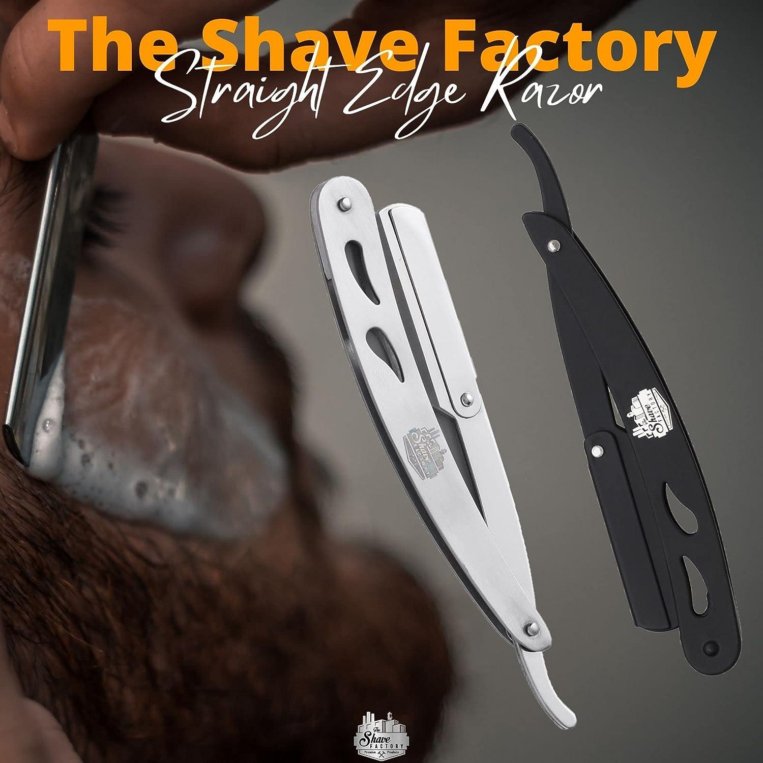 The Shave Factory Straight Edge Razor Kit with 100 Derby Blades ...