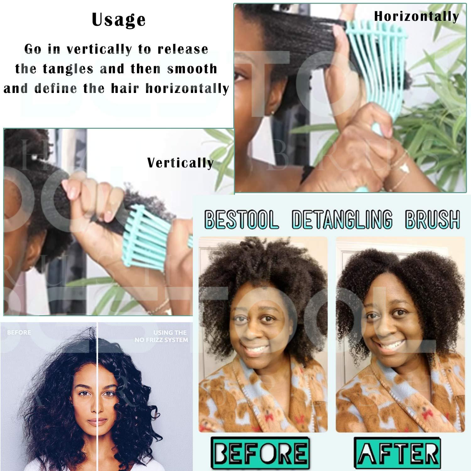 2Pack BESTOOL Detangling Brush for Black Natural Hair - Fast & Easy ...