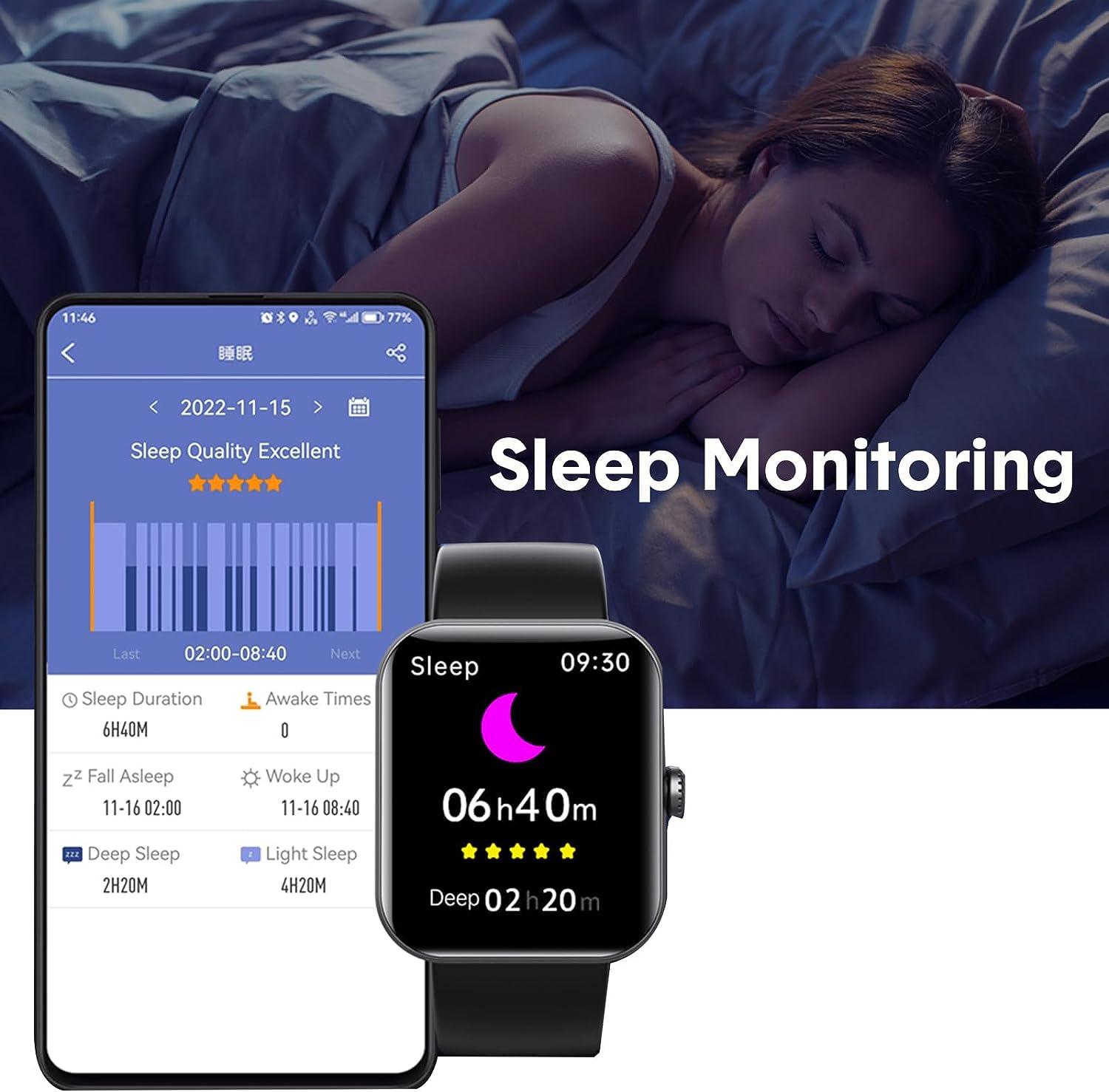 Usoway Bluetooth Diabetic Blood Sugar Monitor Watch - Smart Watch for ...