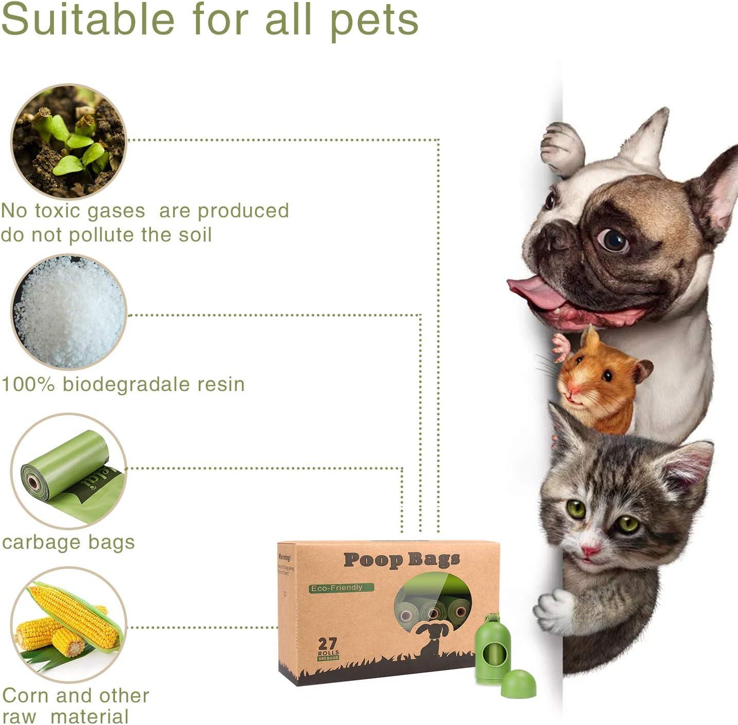 Dog Poo Bags - 540 Counts Biodegradable Poop Waste Bag Refill Rolls for ...