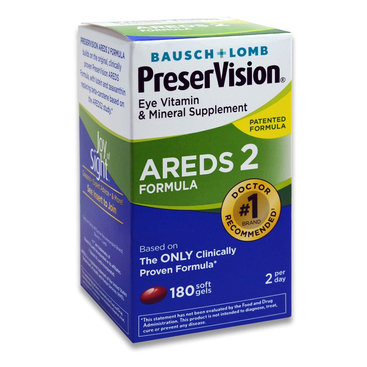 Bausch + Lomb PreserVision AREDS 2 Formula Supplement (180 ct.) - Eye ...