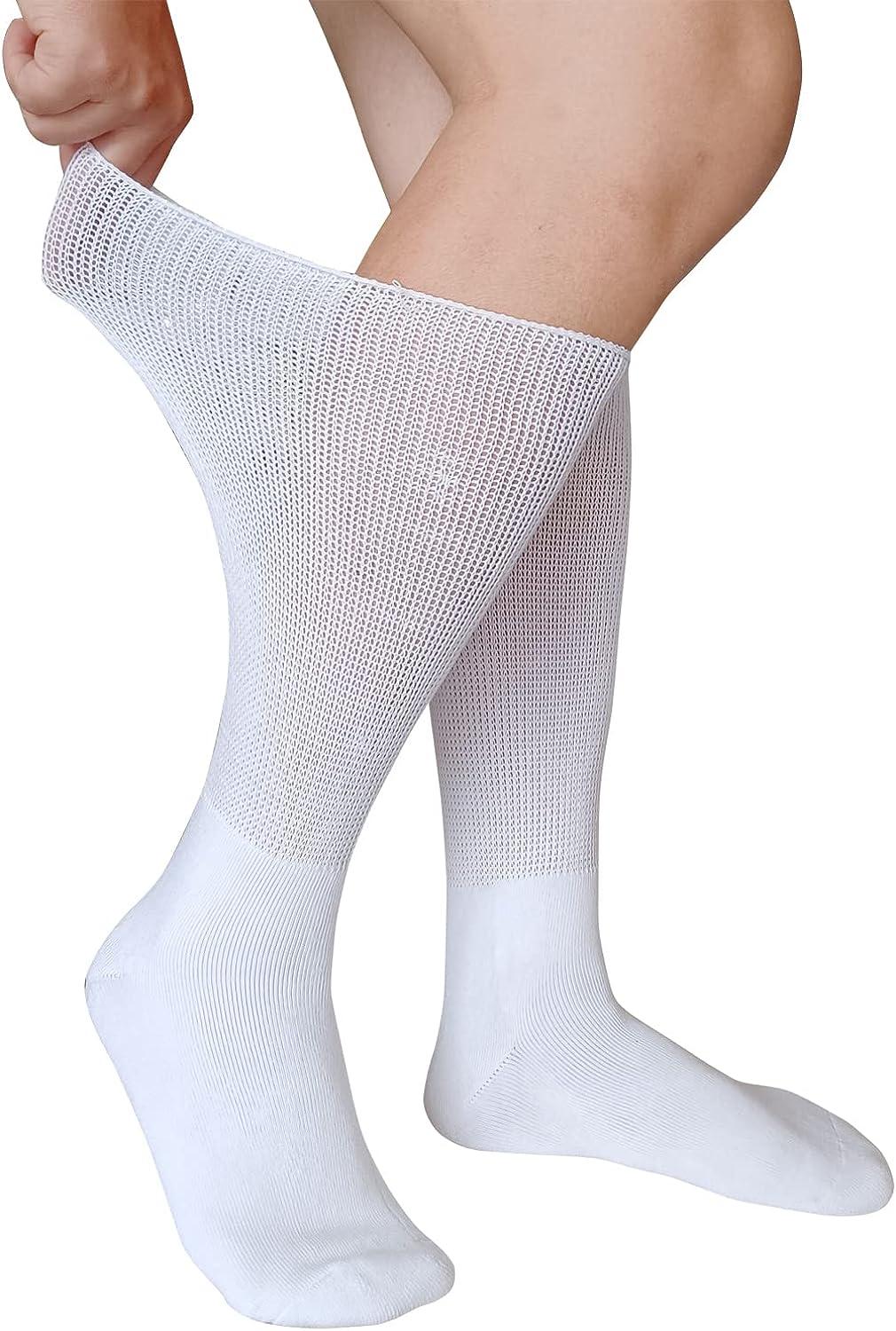 COIYUFUX 2 Pairs Extra Wide Bariatric Diabetic Socks for Swollen Feet ...