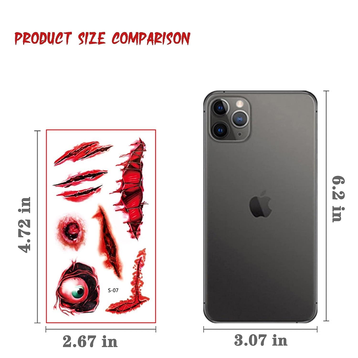 Goldshire 75PCS Halloween Temporary Tattoo Face Scar Sticker Set ...