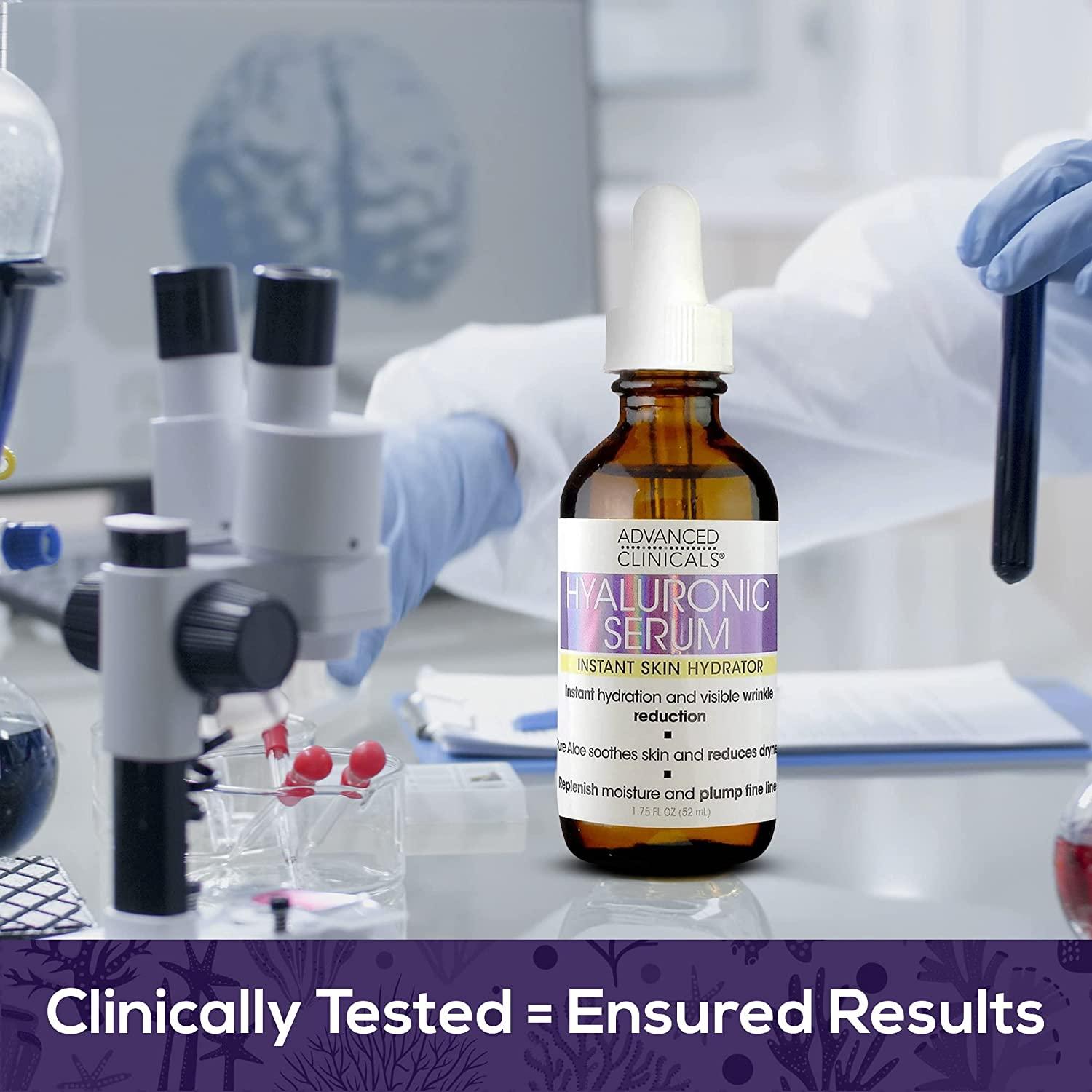 Advanced Clinicals Hyaluronic Serum - Instant Skin Hydrator 1.75 fl oz | Deep Moisture & Plump ...