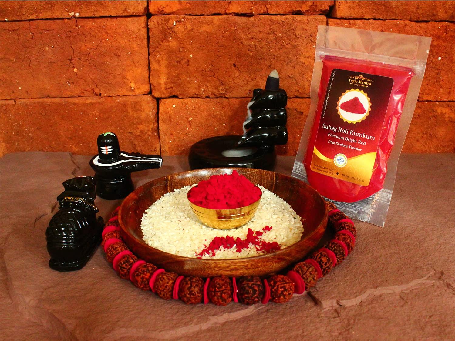 Yogic Mantra Suhag Roli Kumkum Powder (100g Resealable Pouch) Premium ...