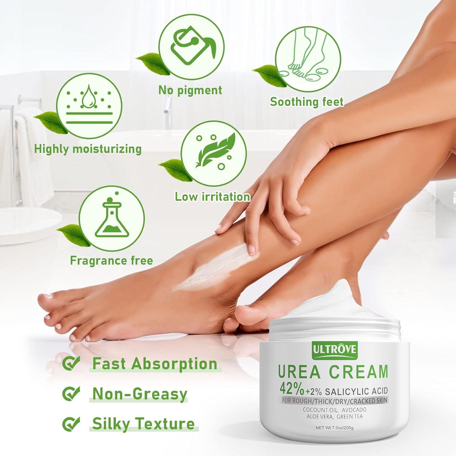 Urea Cream 42% with Salicylic Acid - Moisturizing Foot Cream for Dry ...