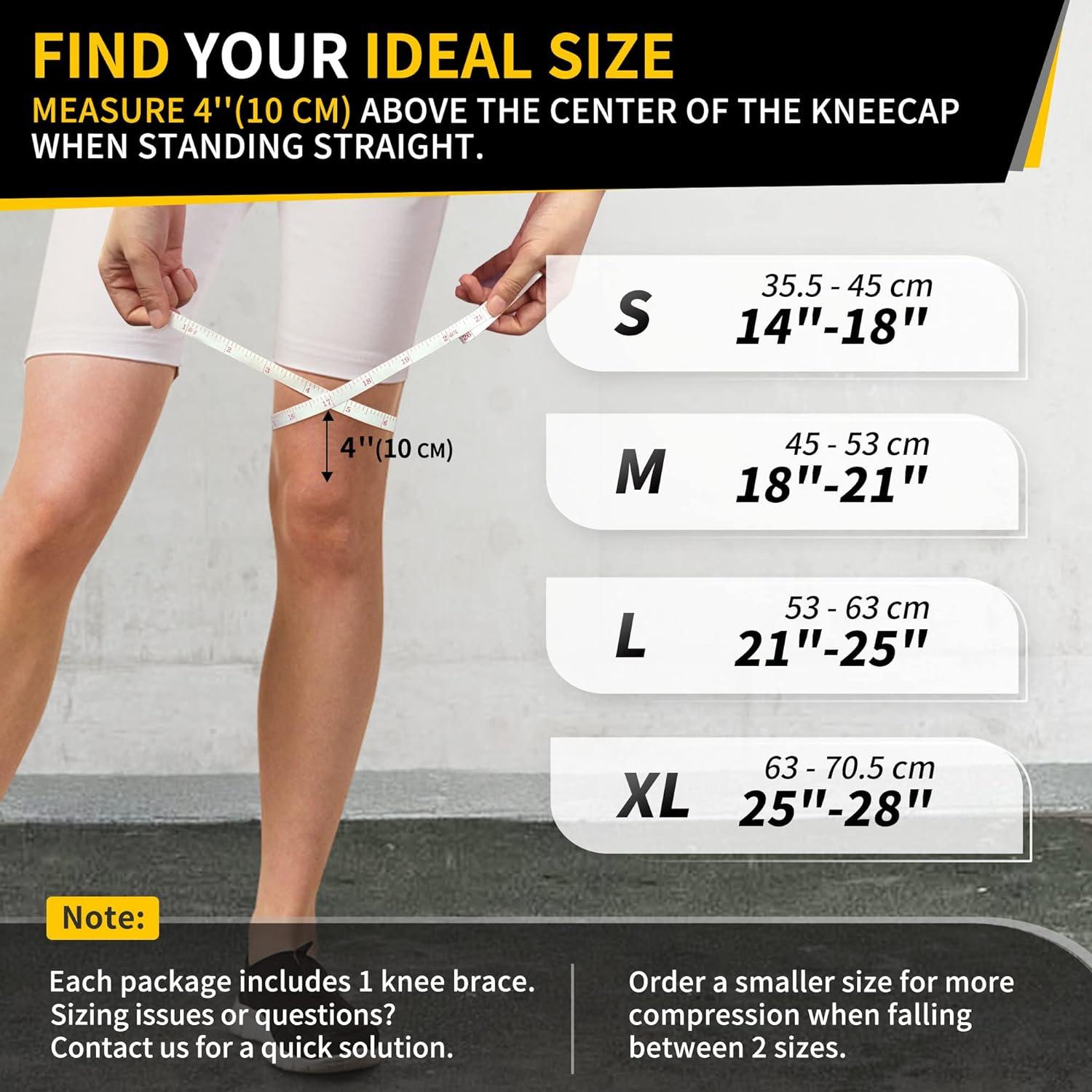 CAMBIVO Anti-Chafing Knee Brace with Side Stabilizers - Adjustable ...