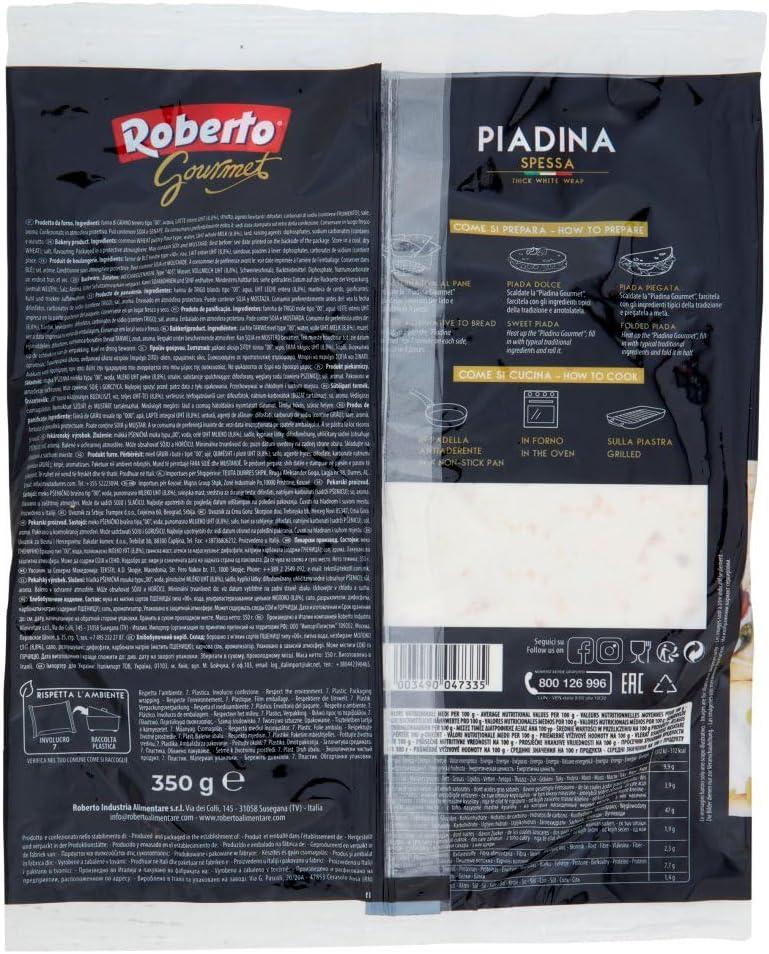 Roberto Gourmet Piadina Spessa Piadina Bread 350 g each pack contains 3 ...