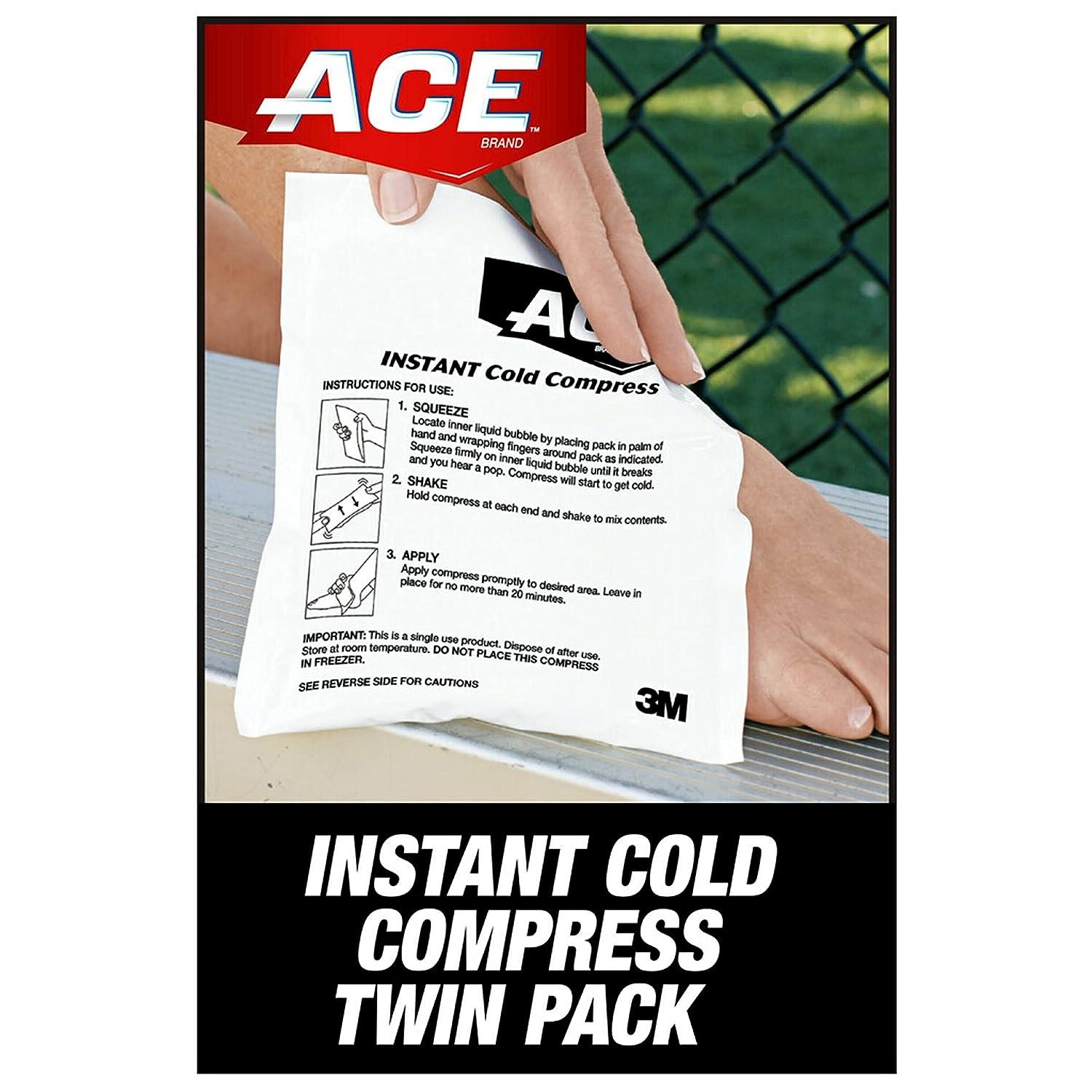ACE Instant Cold Compress Twin Pack for Wrists, Ankles, Knees, Teeth ...