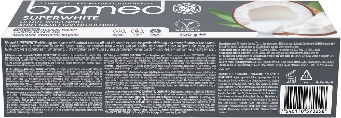 Biomed Superwhite 97% Natural Whitening Toothpaste | Enamel ...