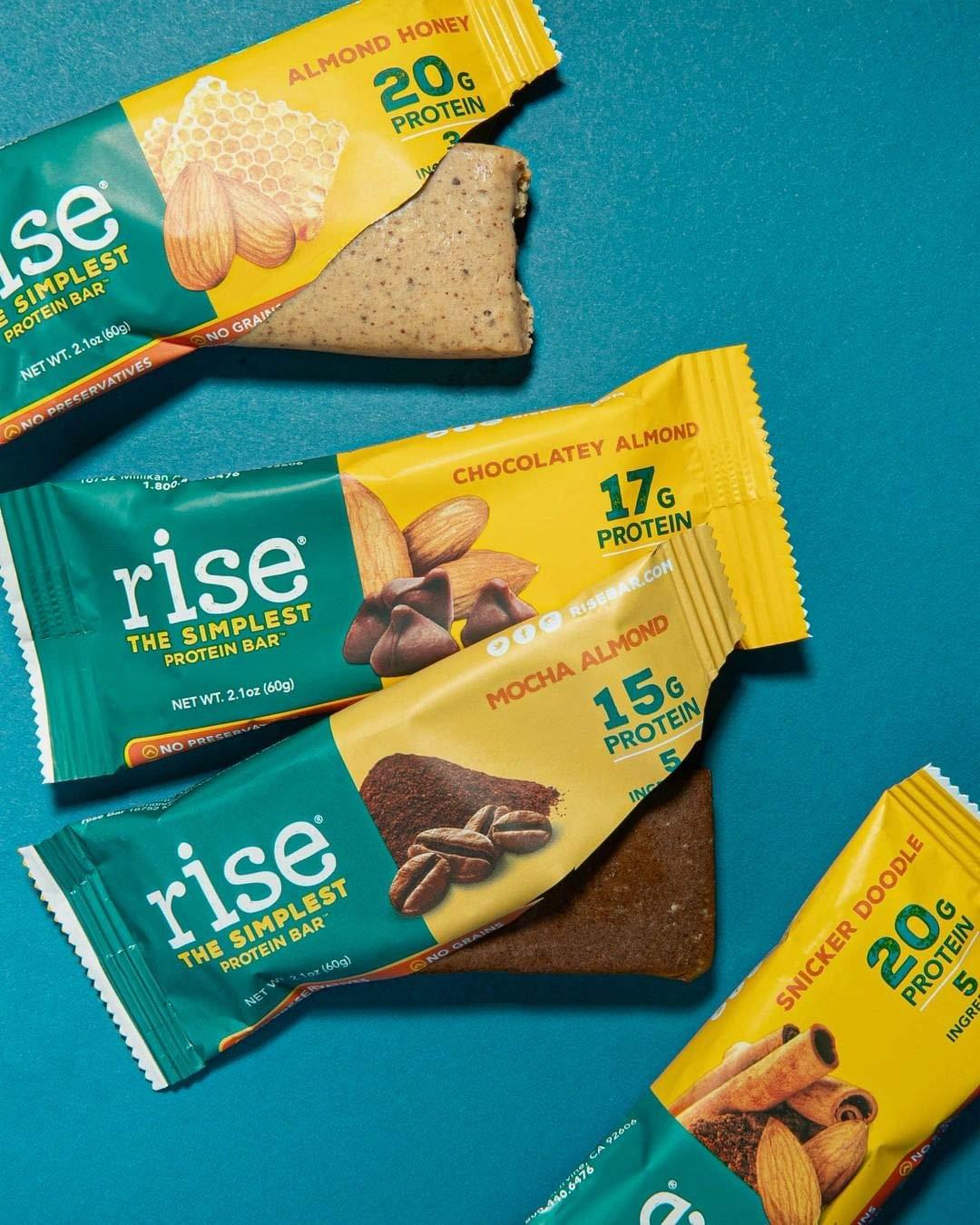 Rise Whey Protein Bar - Chocolate Chip Almond, 17g Protein, Gluten Free ...
