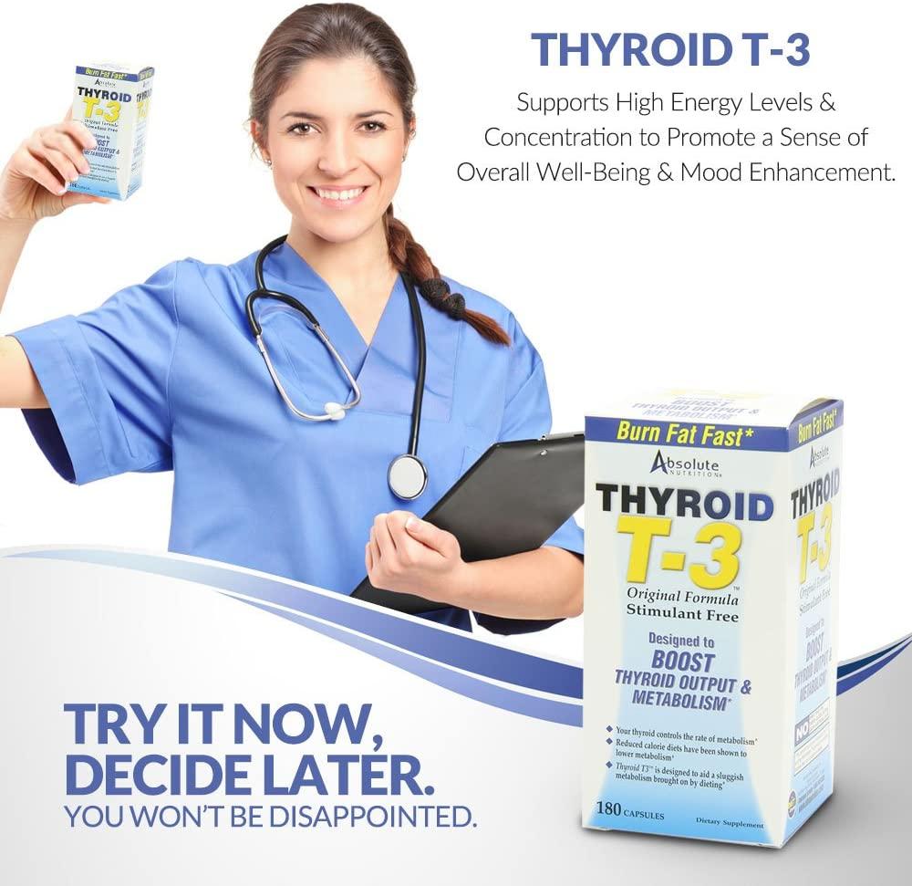 Absolute Nutrition Thyroid T-3 Radical Metabolic Booster - 180 Capsules ...