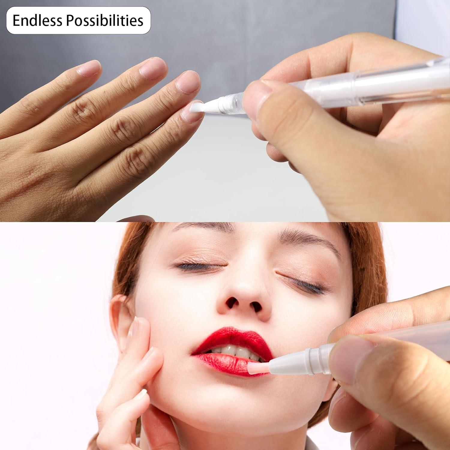 5 Pcs 3ml Transparent Twist Pens - Empty Nail Oil Pen with Brush Tip ...