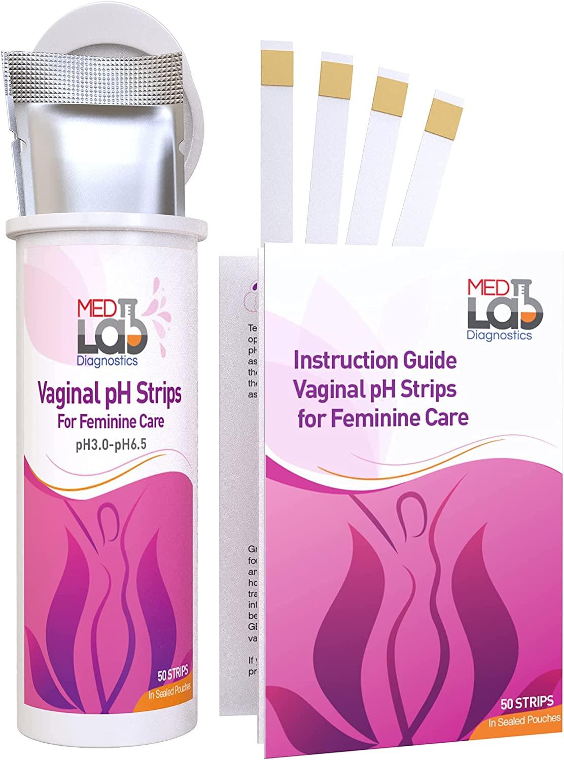 Vaginal pH Test Strips (50 ct) for BV & Yeast Infection. Feminine pH ...