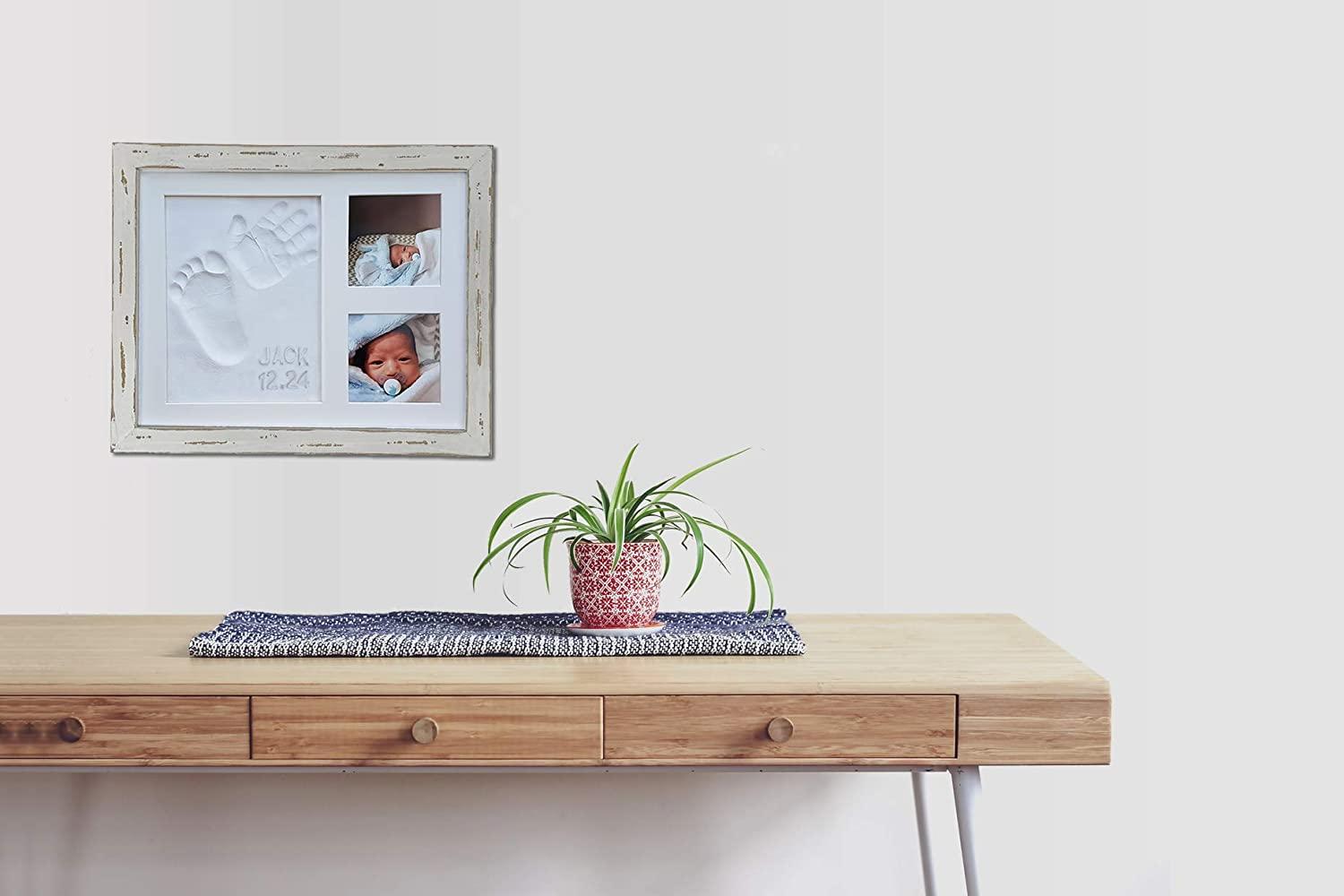 Farmhouse Baby Handprint & Footprint Picture Frame Kit with Clay ...