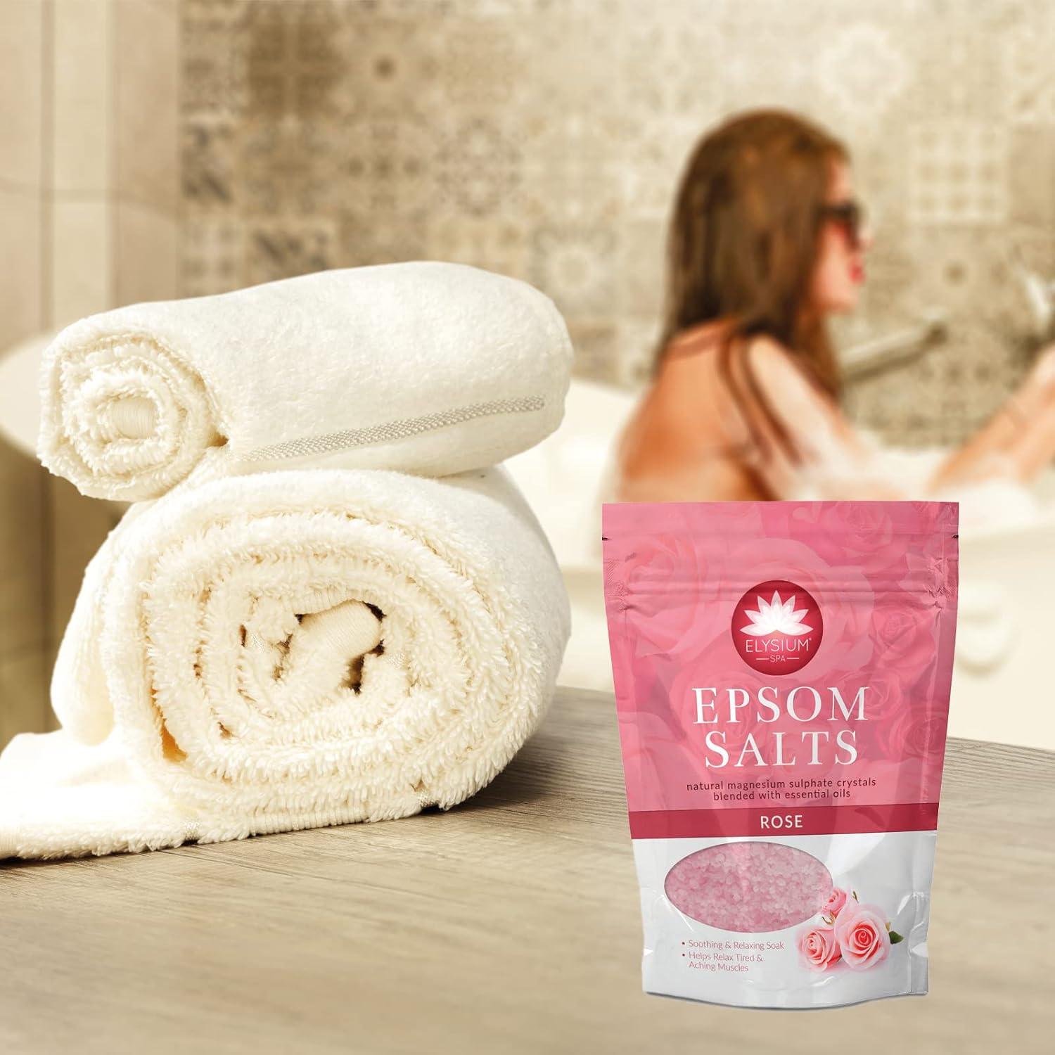 Elysium Spa Natural Rose Epsom Bath Salts - Relax and Rejuvenate with the Healing Power of Rose ...