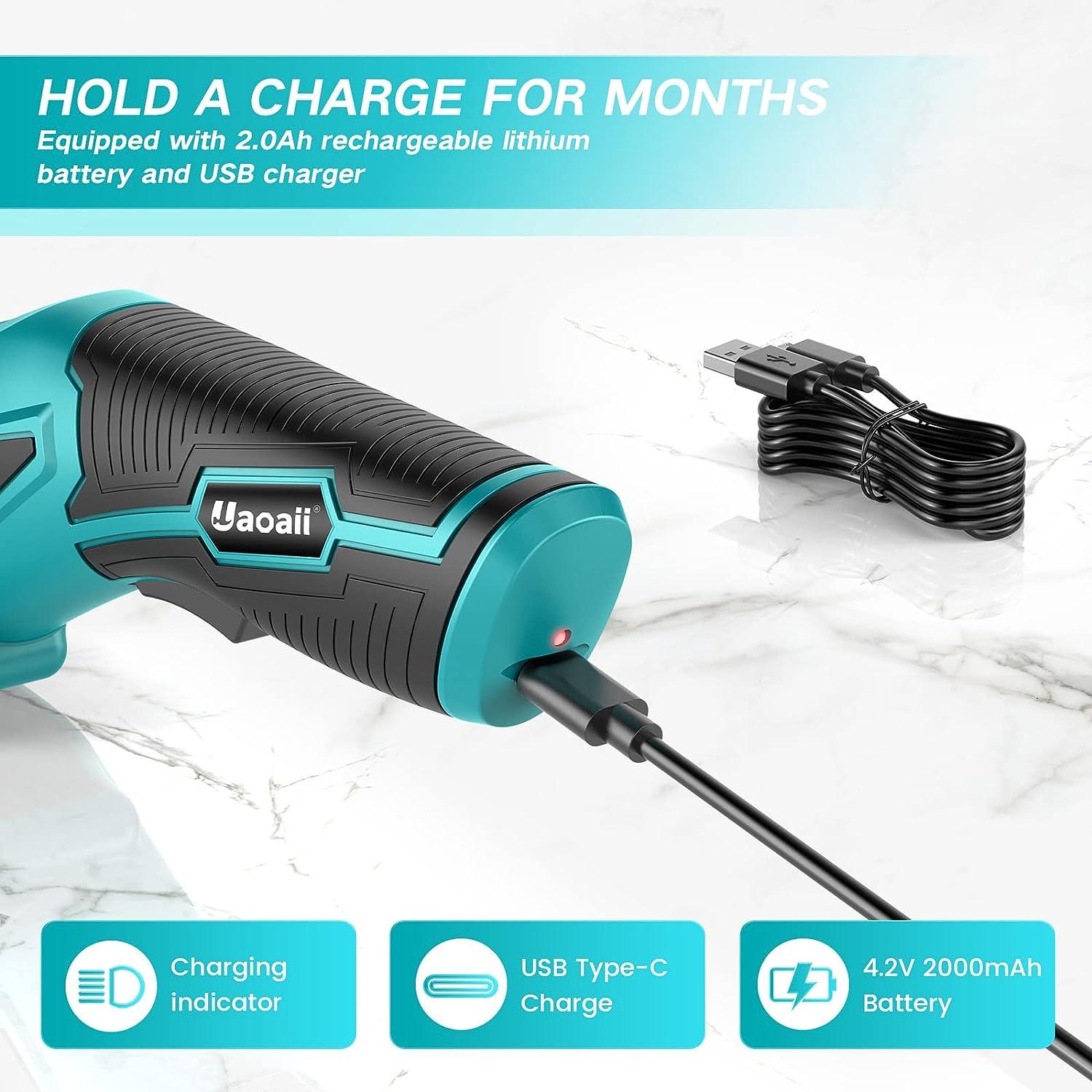 Cordless Electric Scissors Upgraded Uaoaii 4V Electric Cardboard Box ...