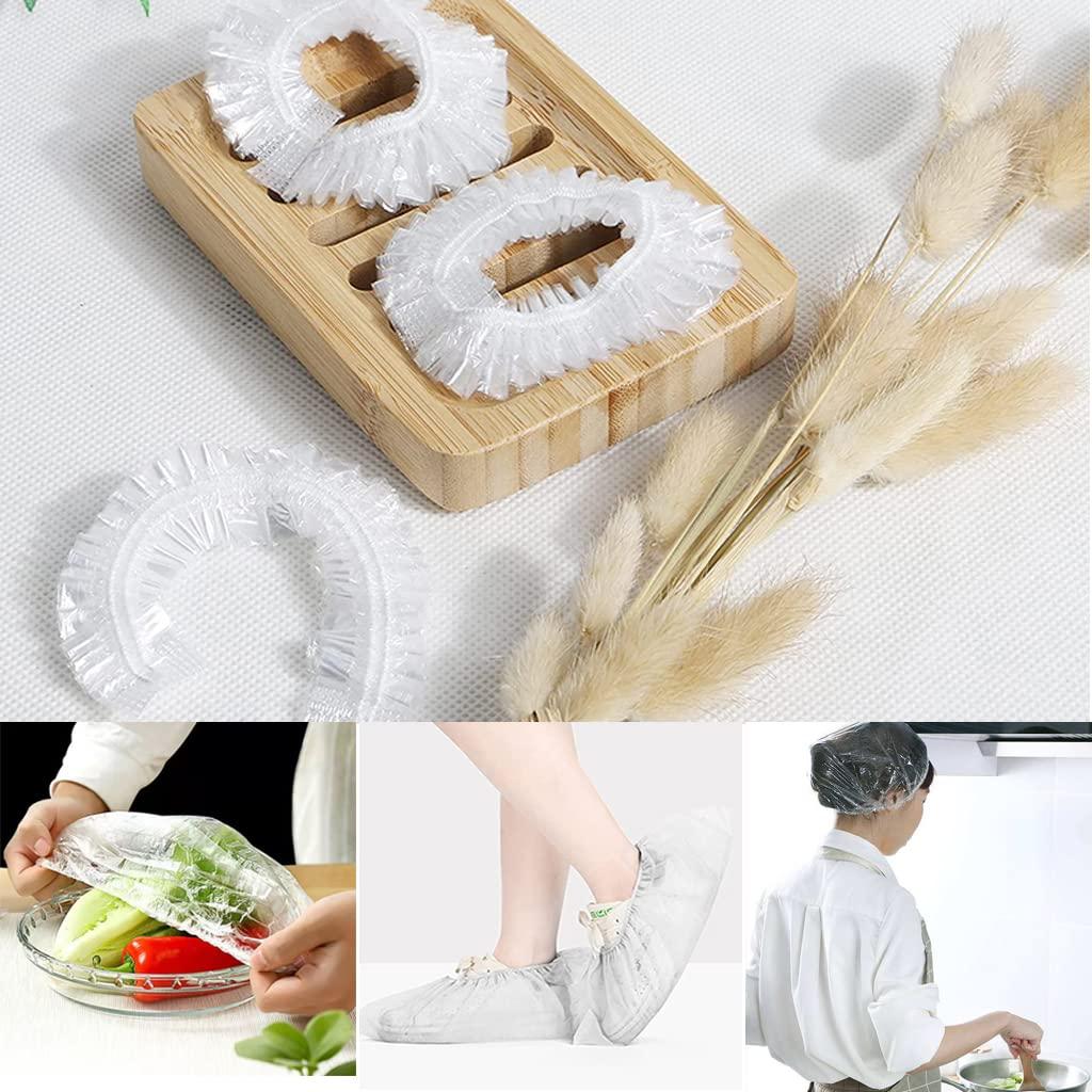 200 PCS Disposable Clear Shower Caps - Elastic Plastic Caps for Hair ...