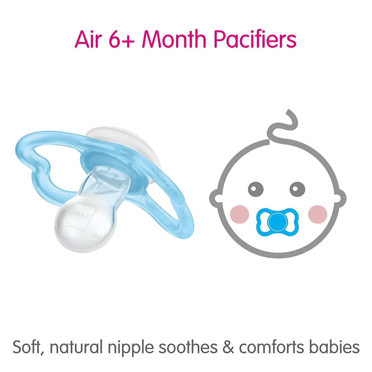 MAM Air Night & Day Baby Pacifier, For Sensitive Skin, Glows in the ...