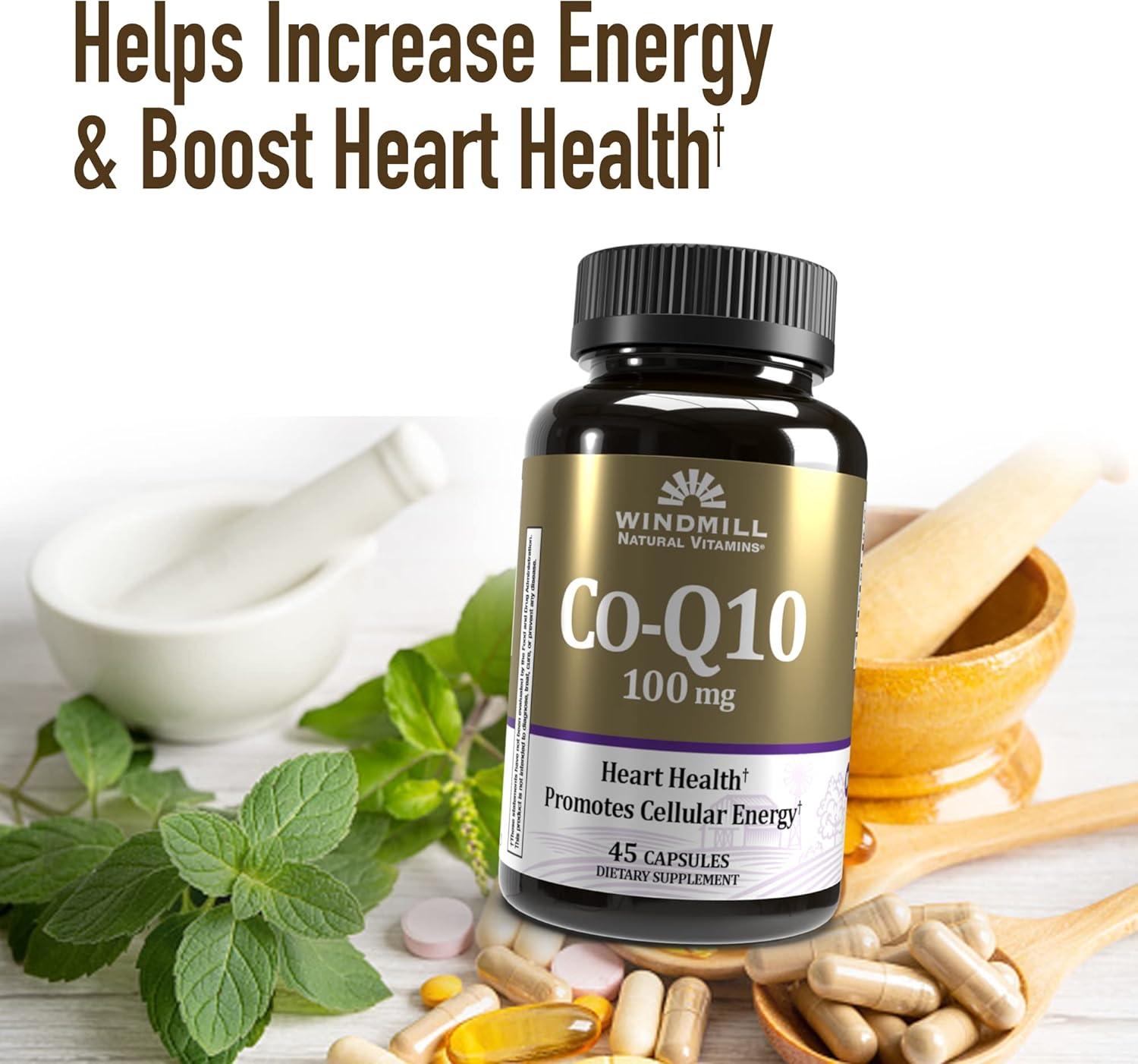 Windmill Coenzyme Co-Q10 100 mg Capsules - 30 Count - International Shipping Available