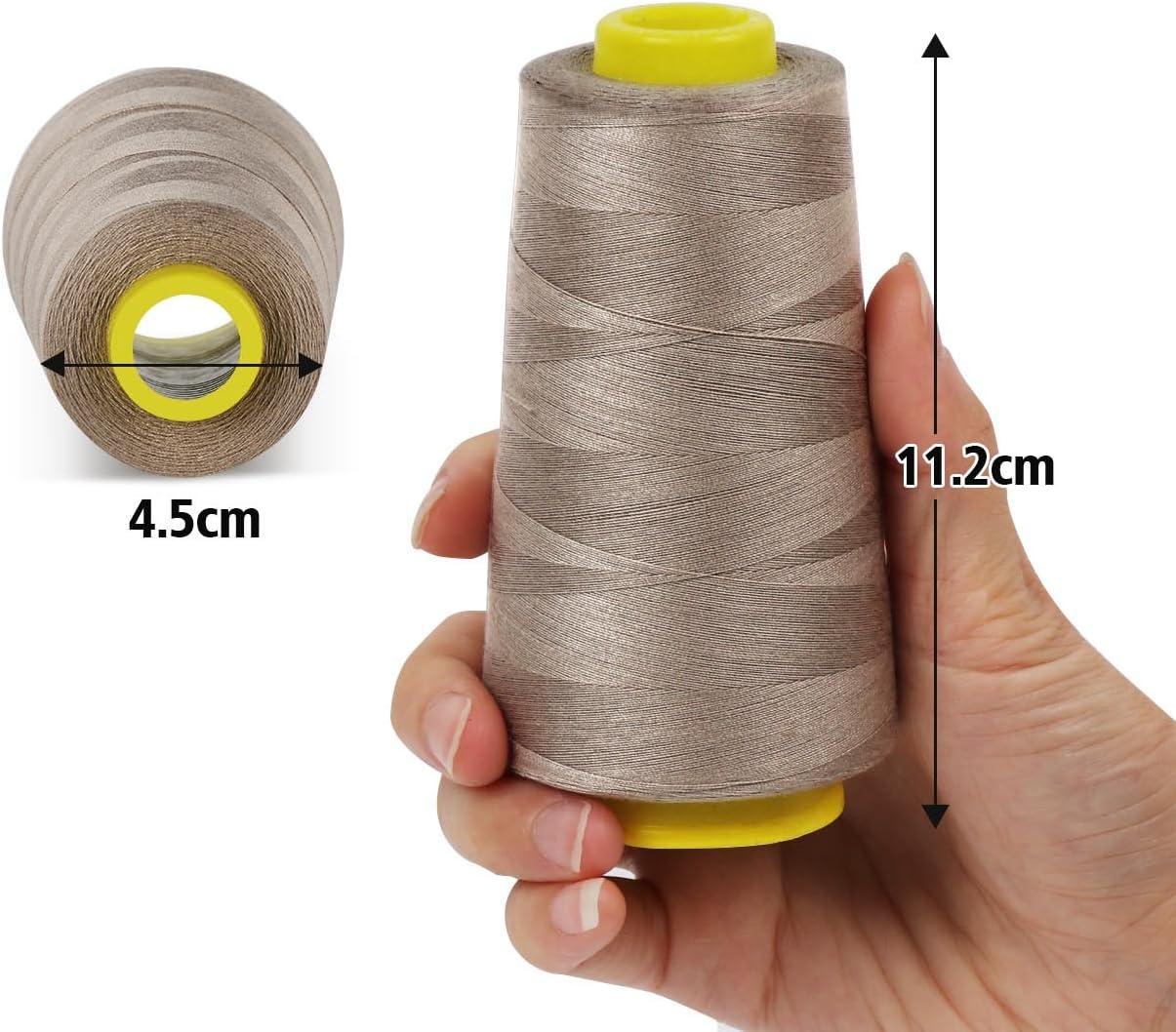 Polyester Sewing Thread Spools - 5 Colors, 3000 Yards for Serger Sewing ...