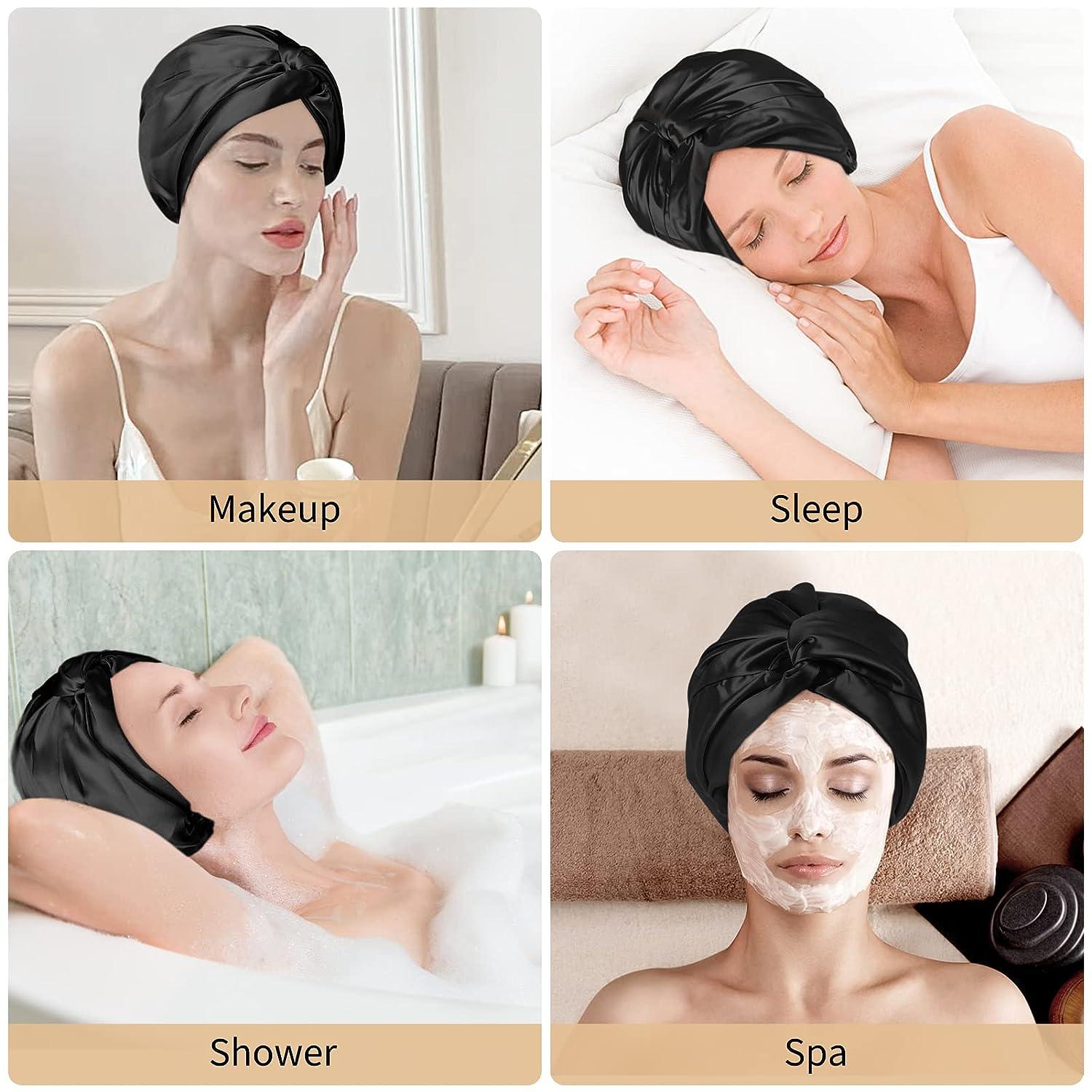 Fyy Silk Bonnet for Sleeping - Large Satin Double-Layer Hair Wrap ...