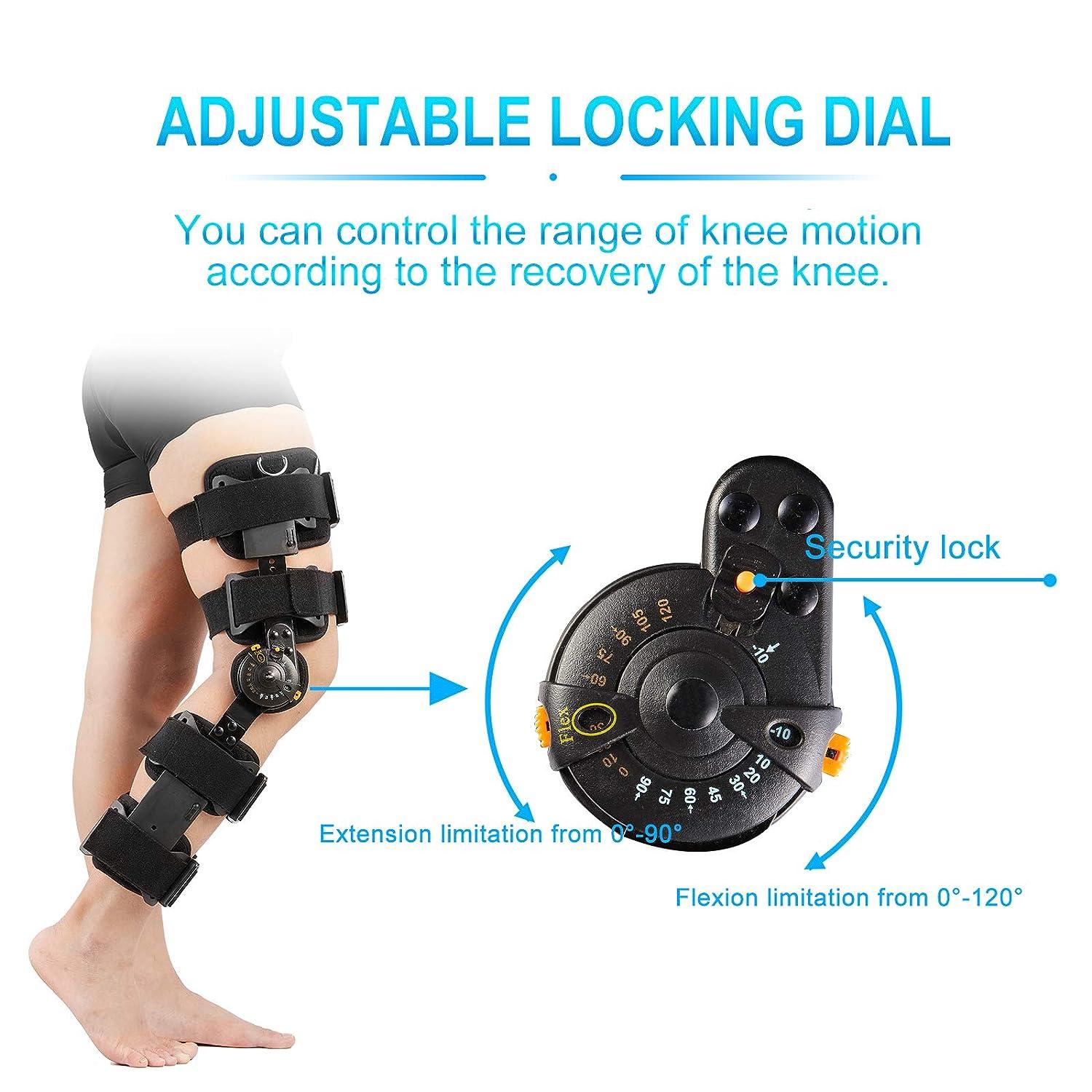 Nvorliy ROM Knee Brace with Shoulder Strap - Post Op Hinged Immobilizer ...