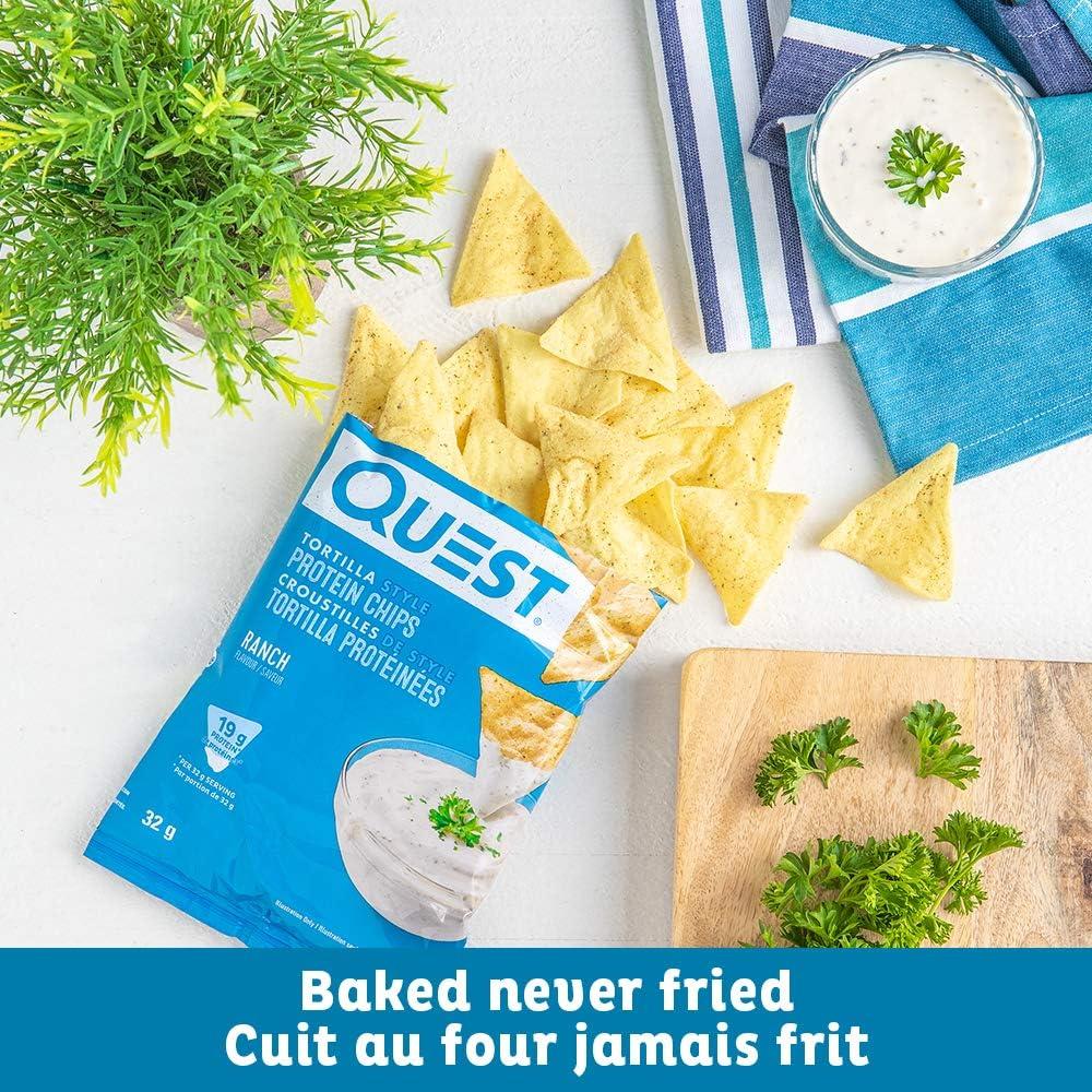 Quest Nutrition Tortilla Style Protein Chips Ranch High Protein Baked ...