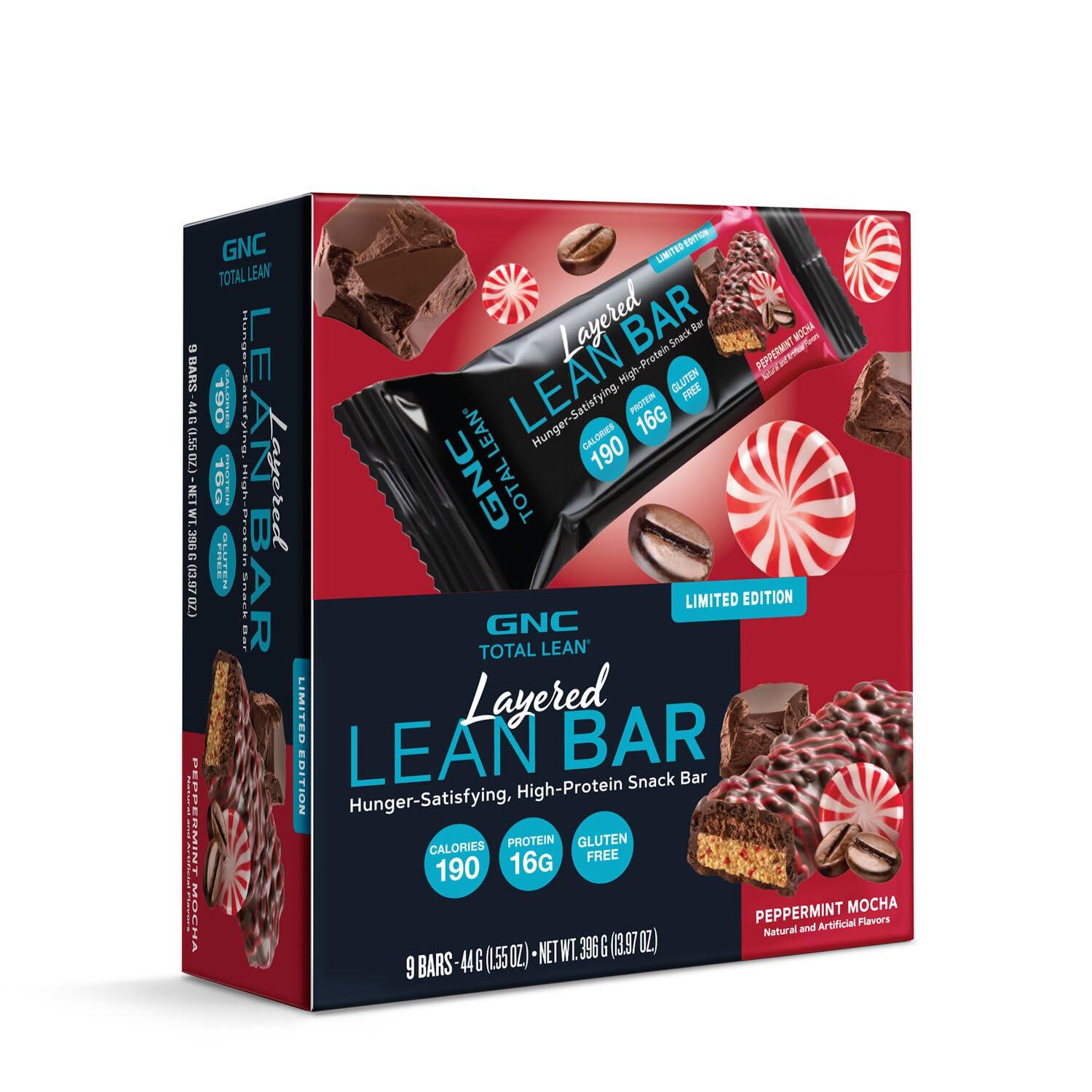 GNC Total Lean Layered Lean Bar - Peppermint Mocha (9 Bars) | Buy ...