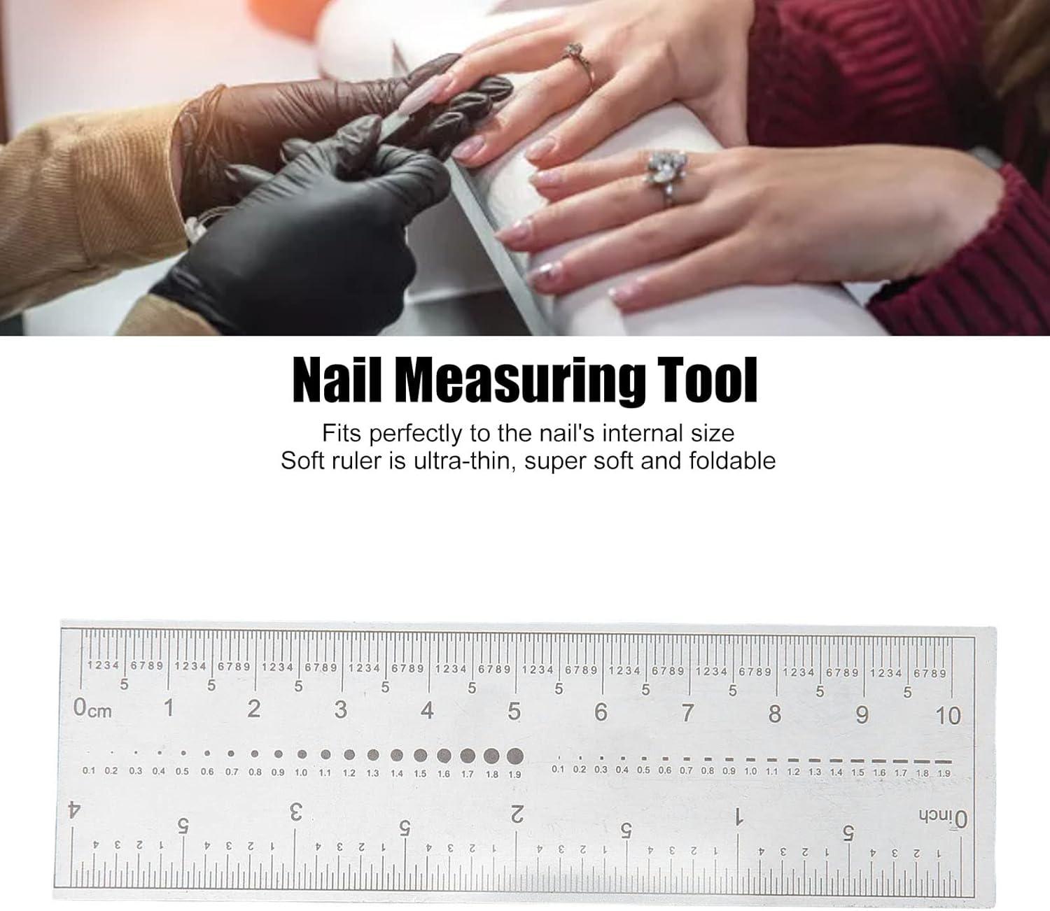 10PCS Nail Measuring Tool Transparent PVC Soft Ruler for Accurate Nail ...